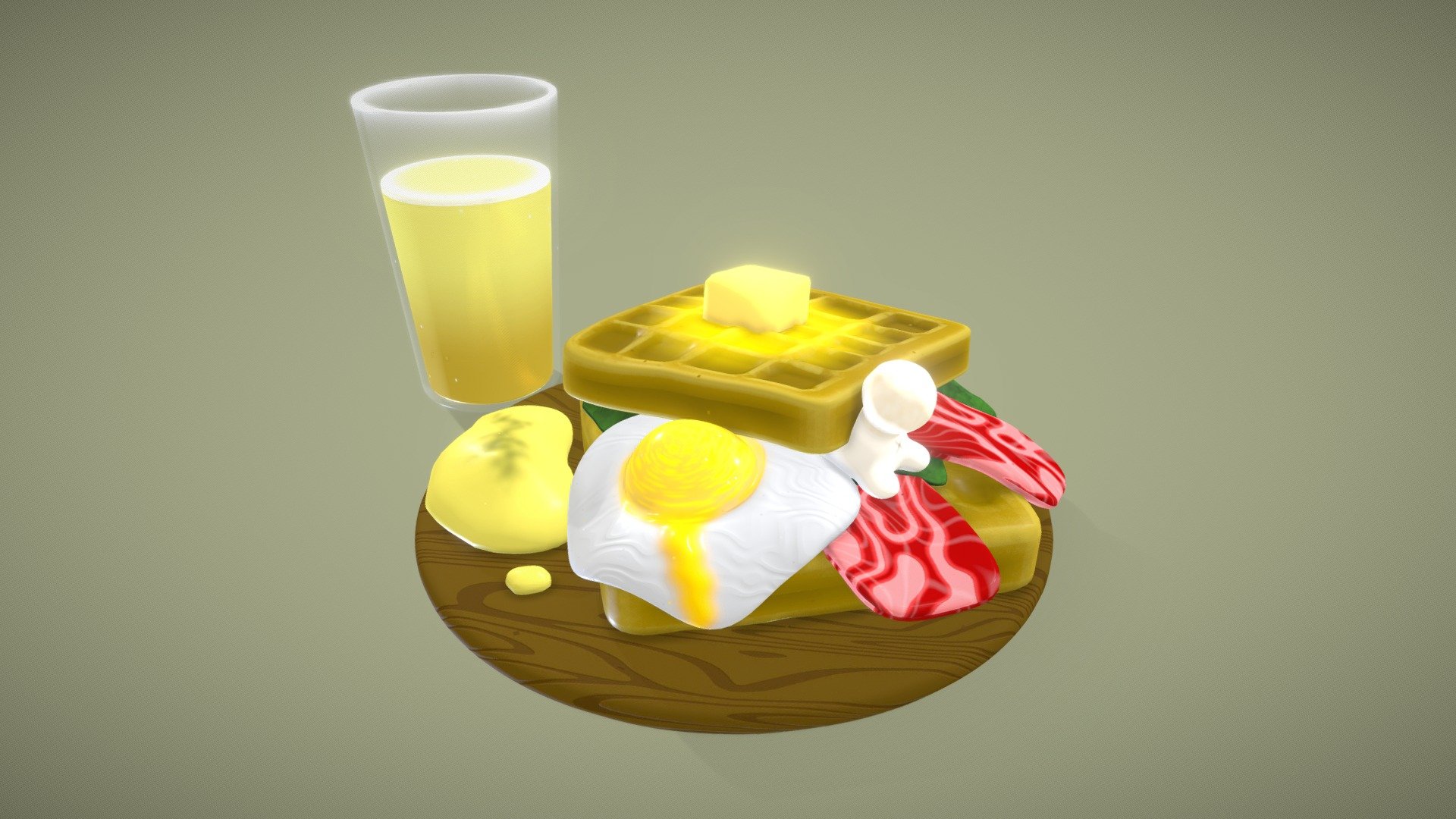 Waffle Breakfast - 3D model by Aaron Vantrees (@NinjaStreak456 ...