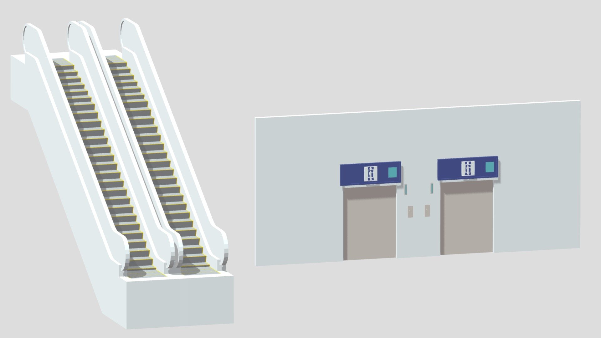 Cartoon LowPoly Escalator and Elevator - Buy Royalty Free 3D model by Philip Storm (@xingyun777 ...