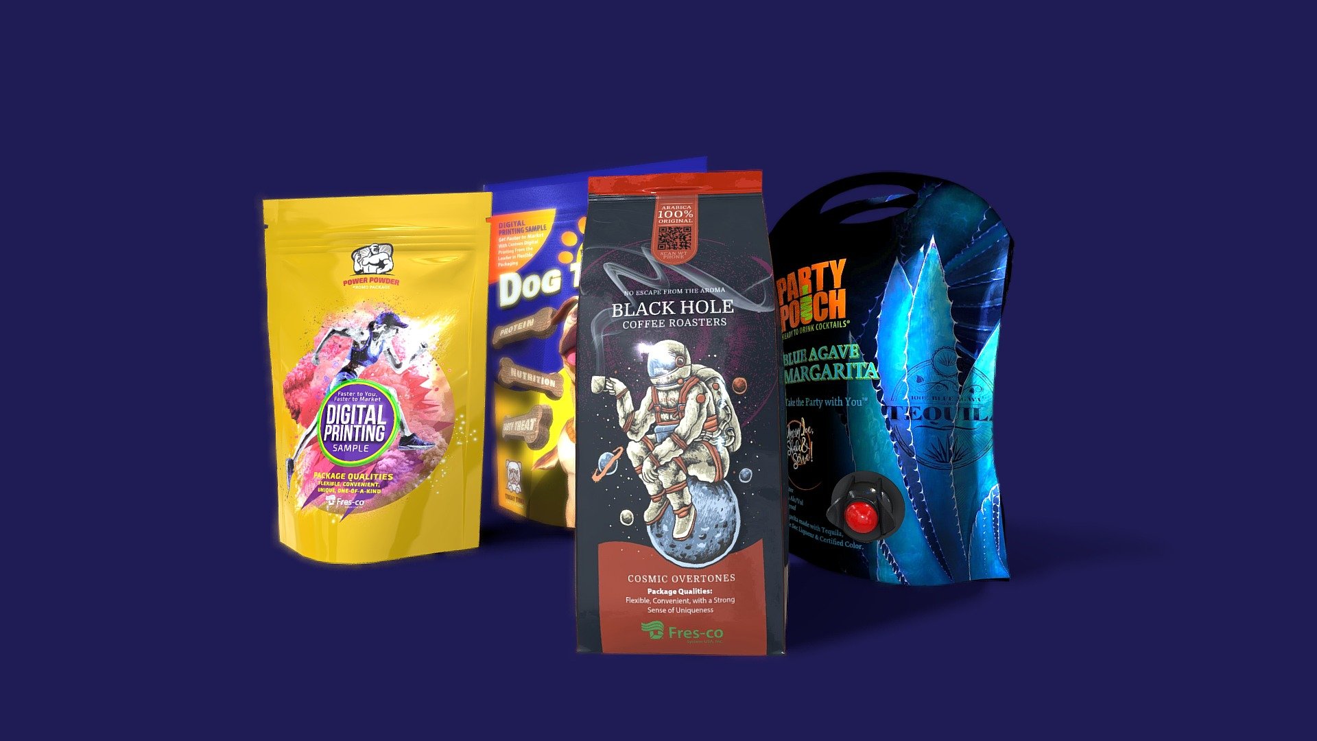 four packages - 3D model by marcolinadesign [18d9bb4] - Sketchfab