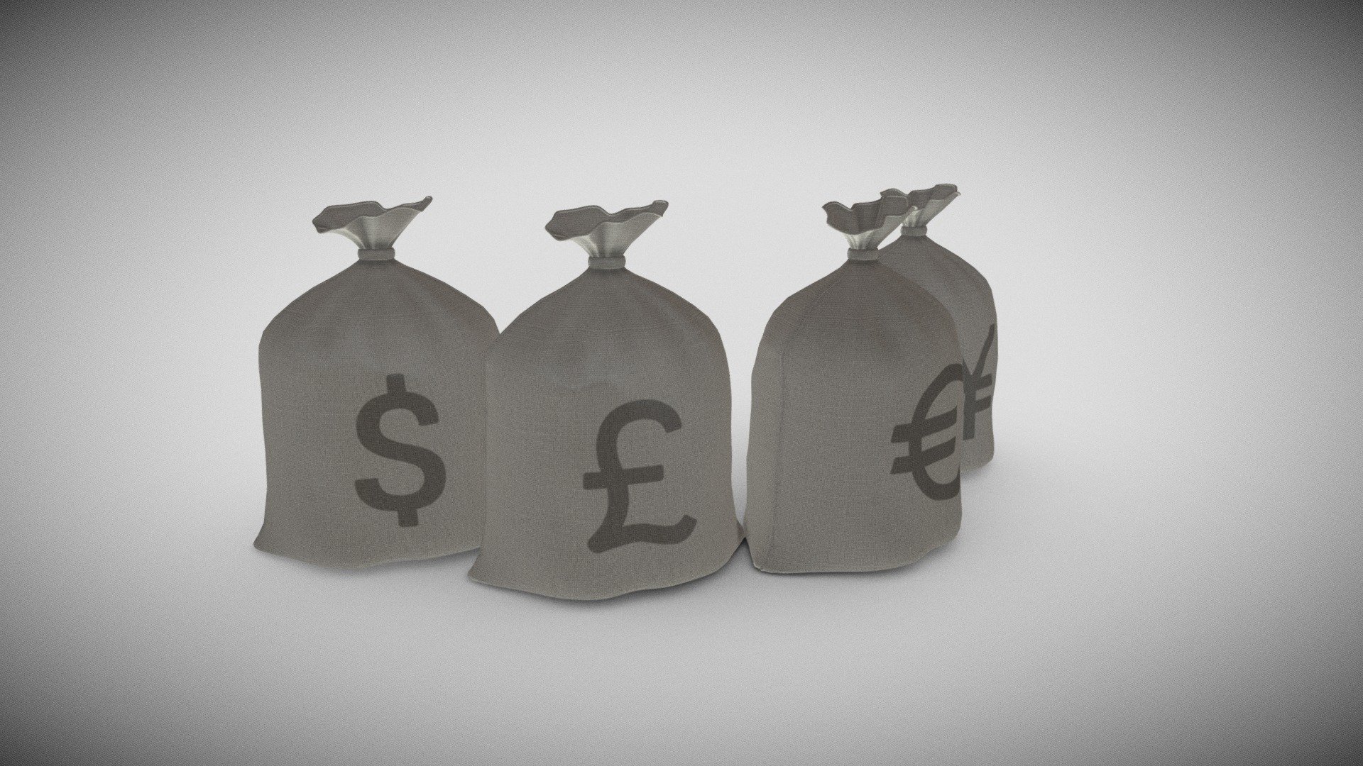 3D Money Bag model - 3D model by nvere [18dc5fa] - Sketchfab