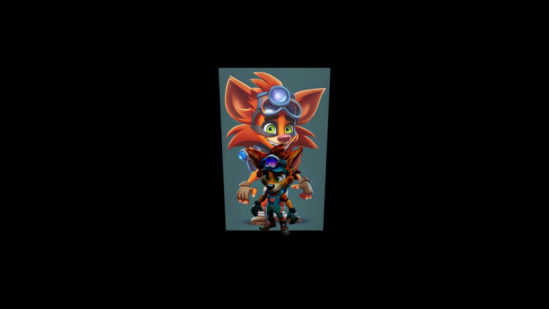 a cartoon image of a cat with goggles and a bac - Download Free 3D ...
