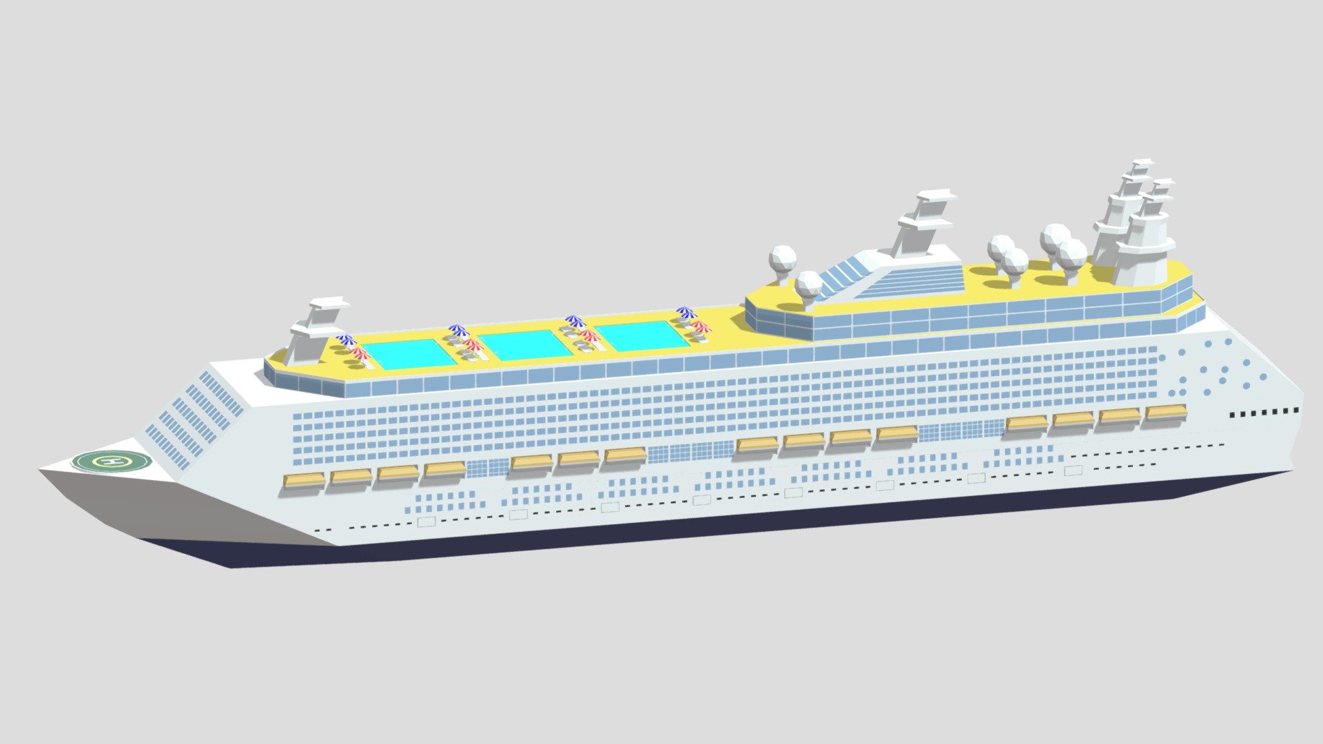 Cartoon Cruise Ship - Buy Royalty Free 3D model by Philip Storm ...