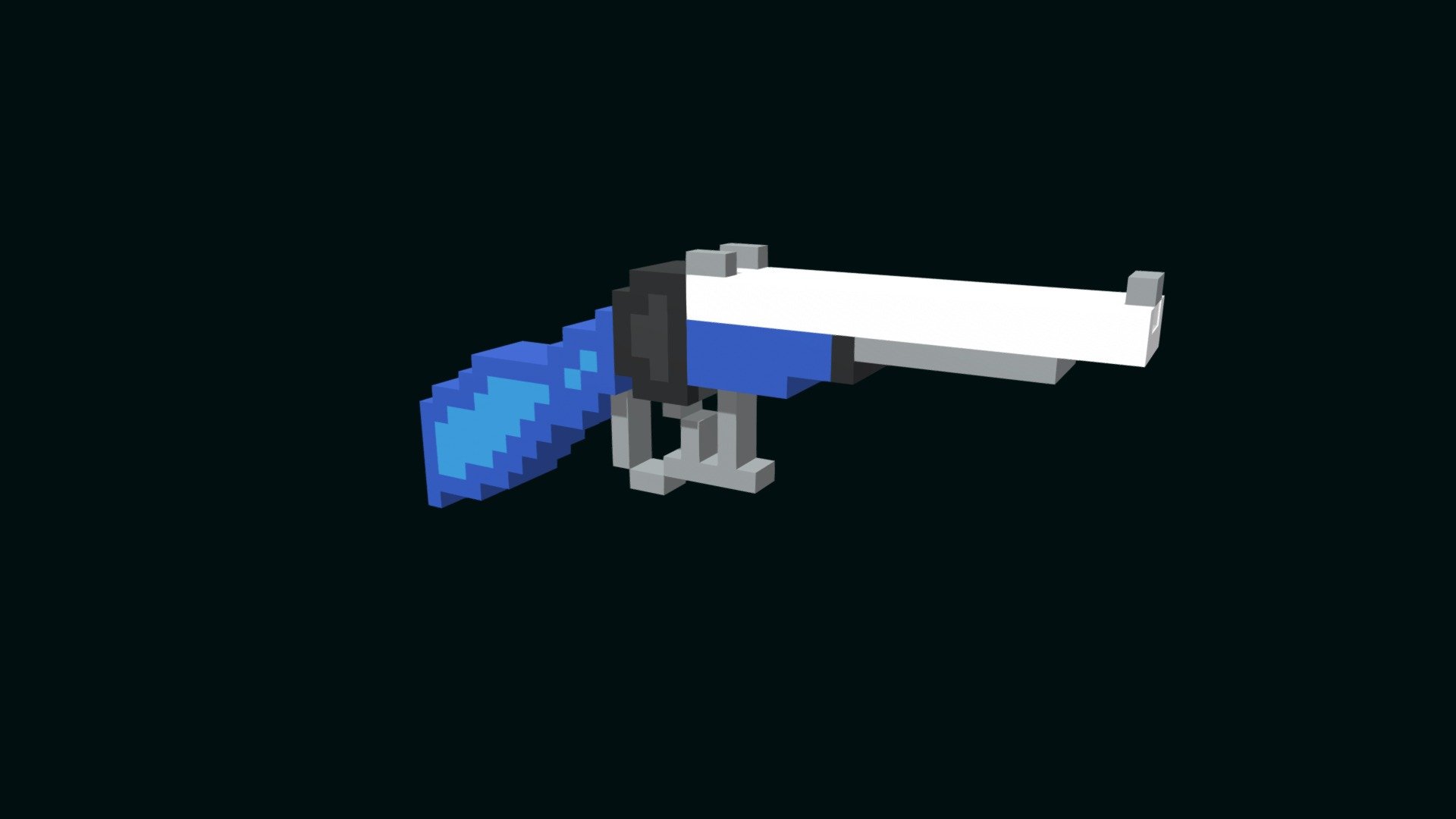 Blue Voxel Gun - 3D model by TerriB [18e868d] - Sketchfab