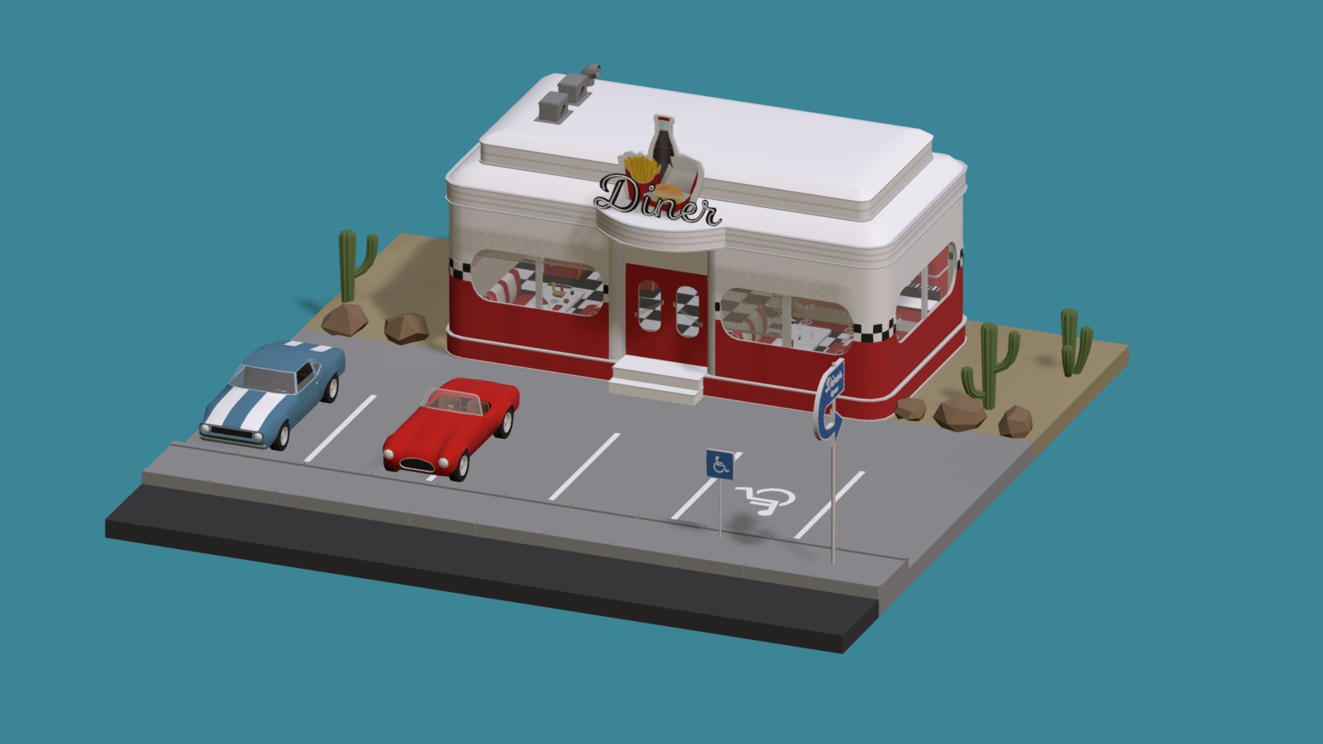 American diner full - Buy Royalty Free 3D model by ApprenticeRaccoon ...