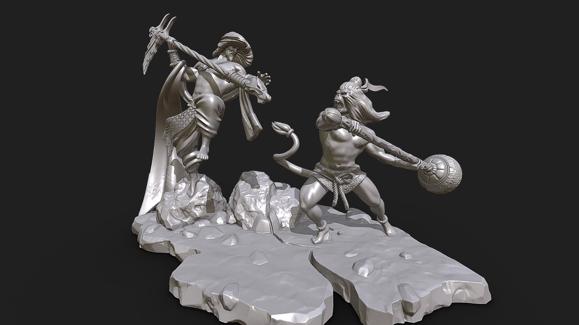 Hindu Gods fight - 3D model by svyART [18efd56] - Sketchfab