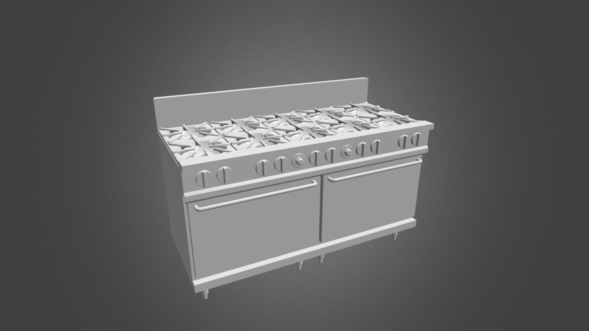 10 Burner Range With Dual Ovens - 3D model by Jason (@jgagner) [18f097c ...