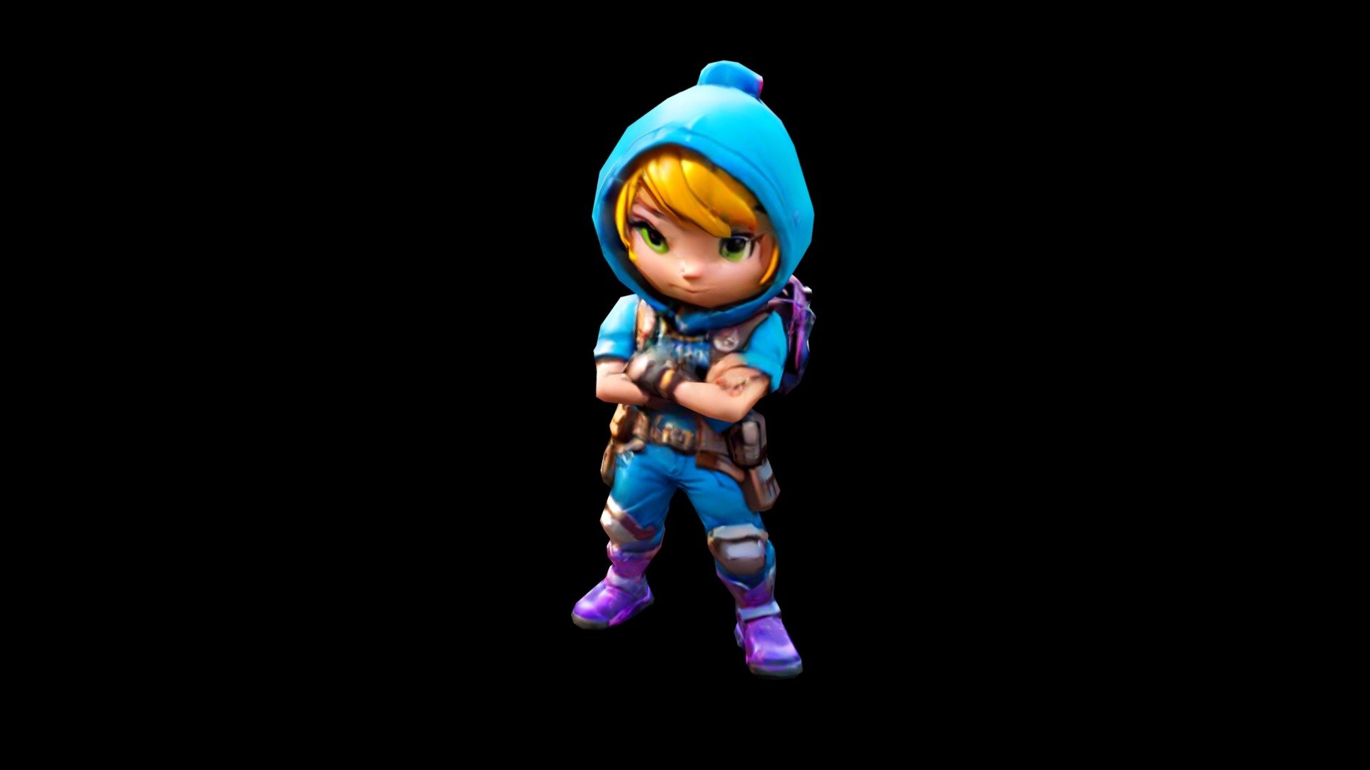 Brazen Boy, a dynamic anime character with spiky - Download Free 3D ...