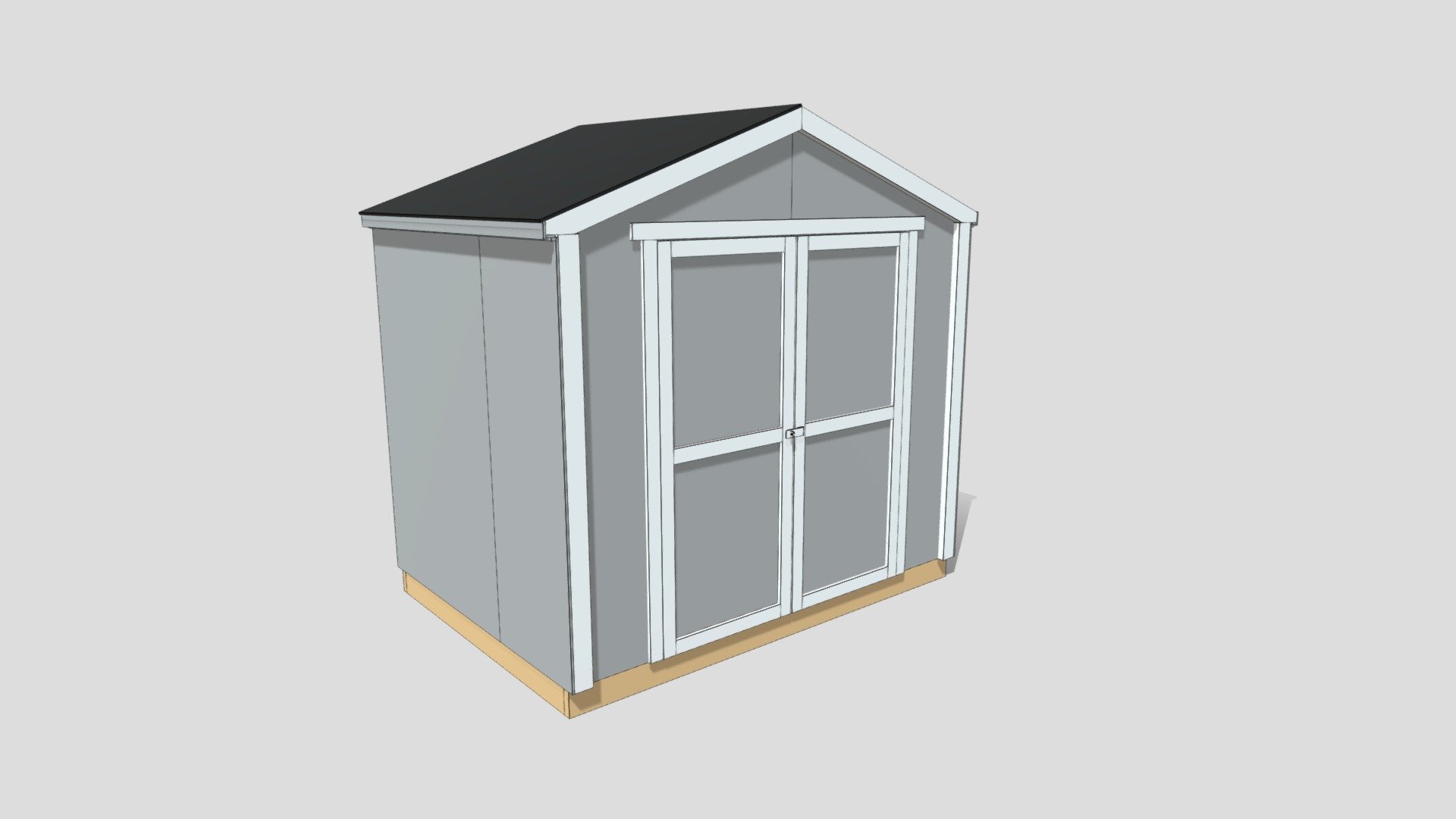 8'x6' Gable, Base Model - 3D model by shedinaday [1906399] - Sketchfab