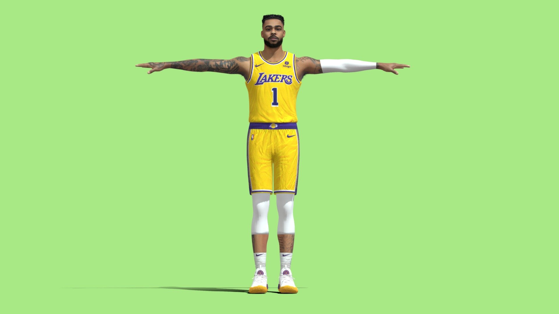 T-Pose D'Angelo Russell Los Angeles Lakers - 3D model by 3dpassion.net ...