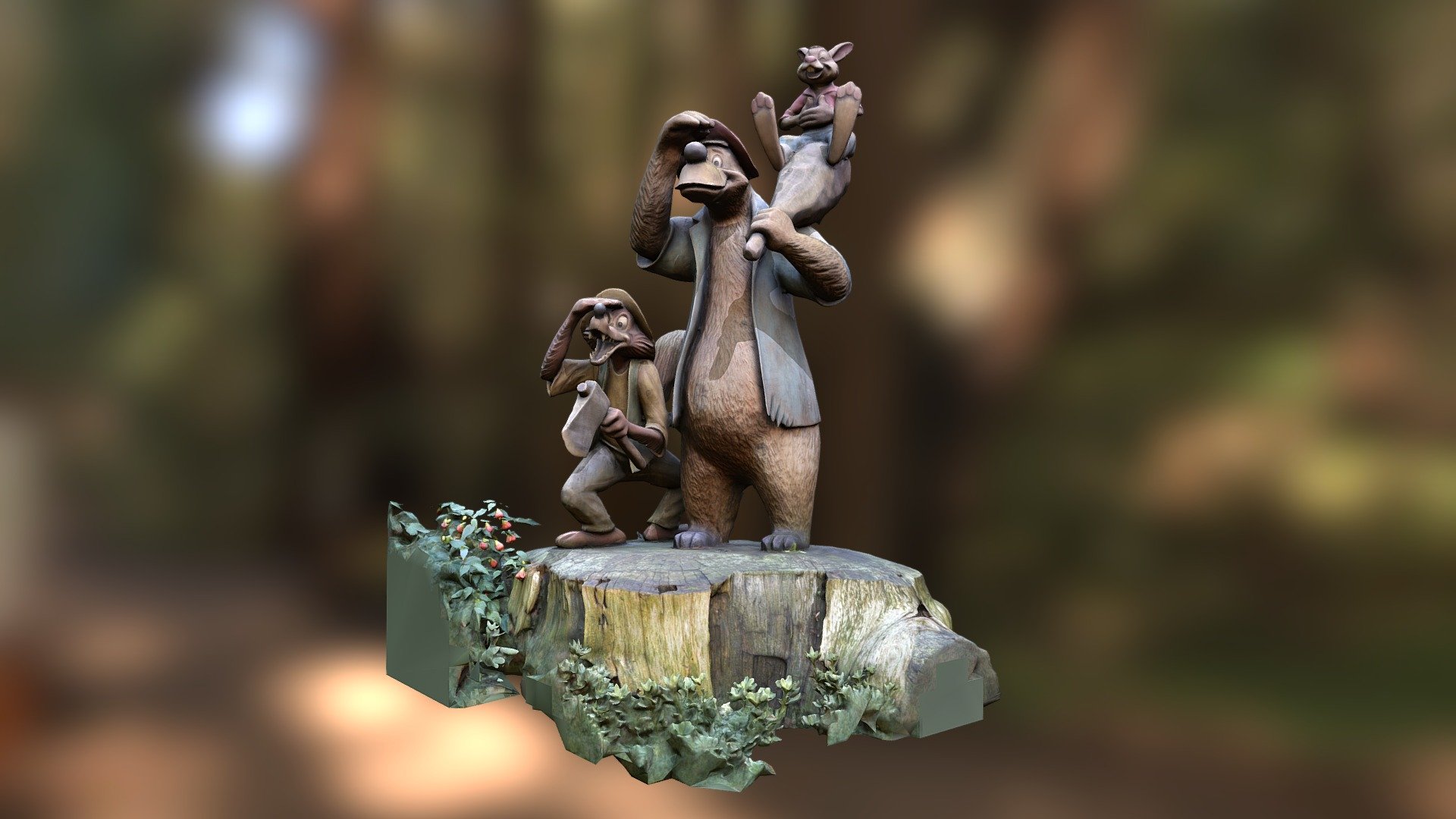 Carved Statue in front of Splash Mountain - Buy Royalty Free 3D model ...