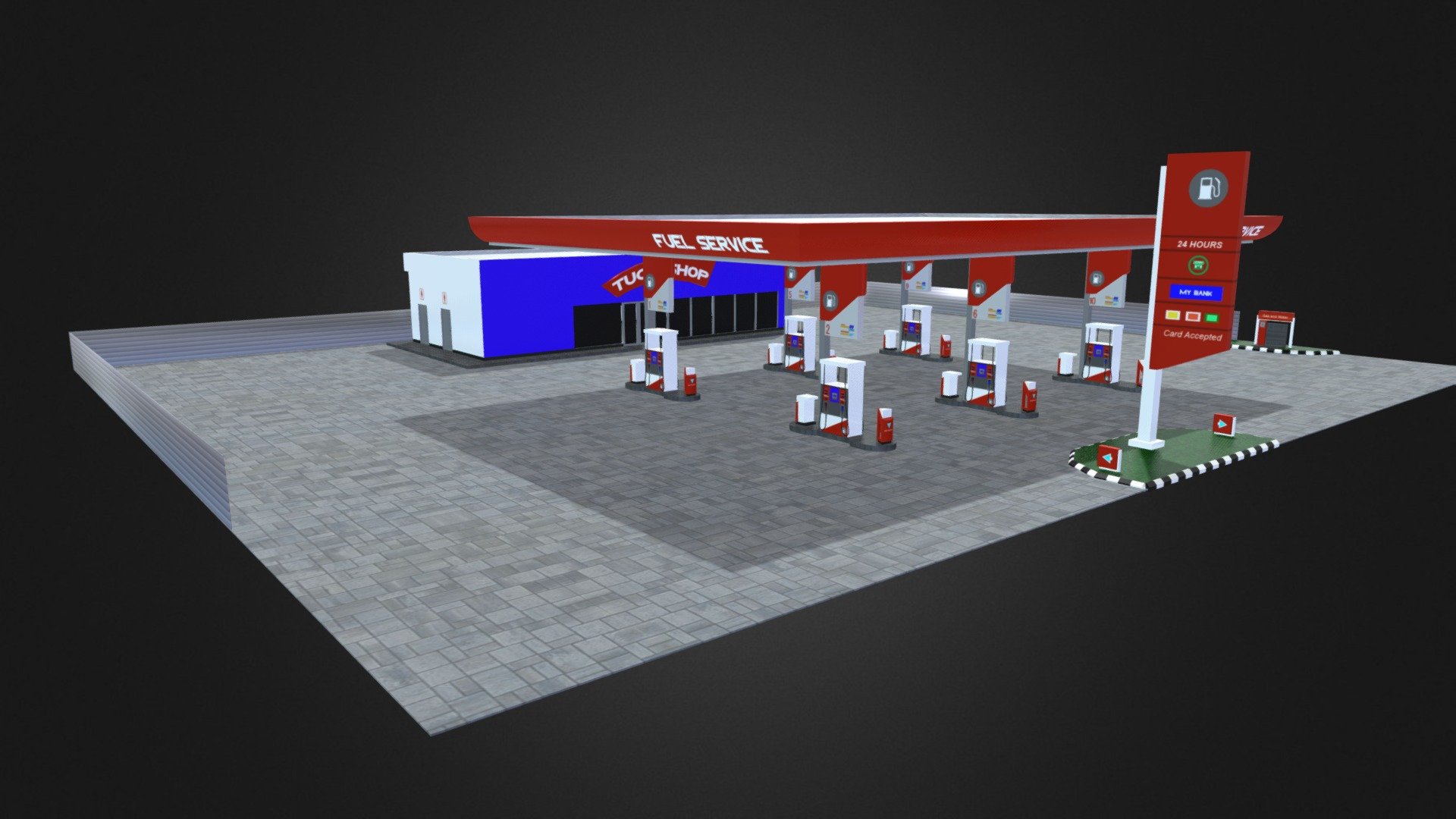 Fuel Station - 3D model by zaidi40621 (@xaidi40621) [190d127] - Sketchfab
