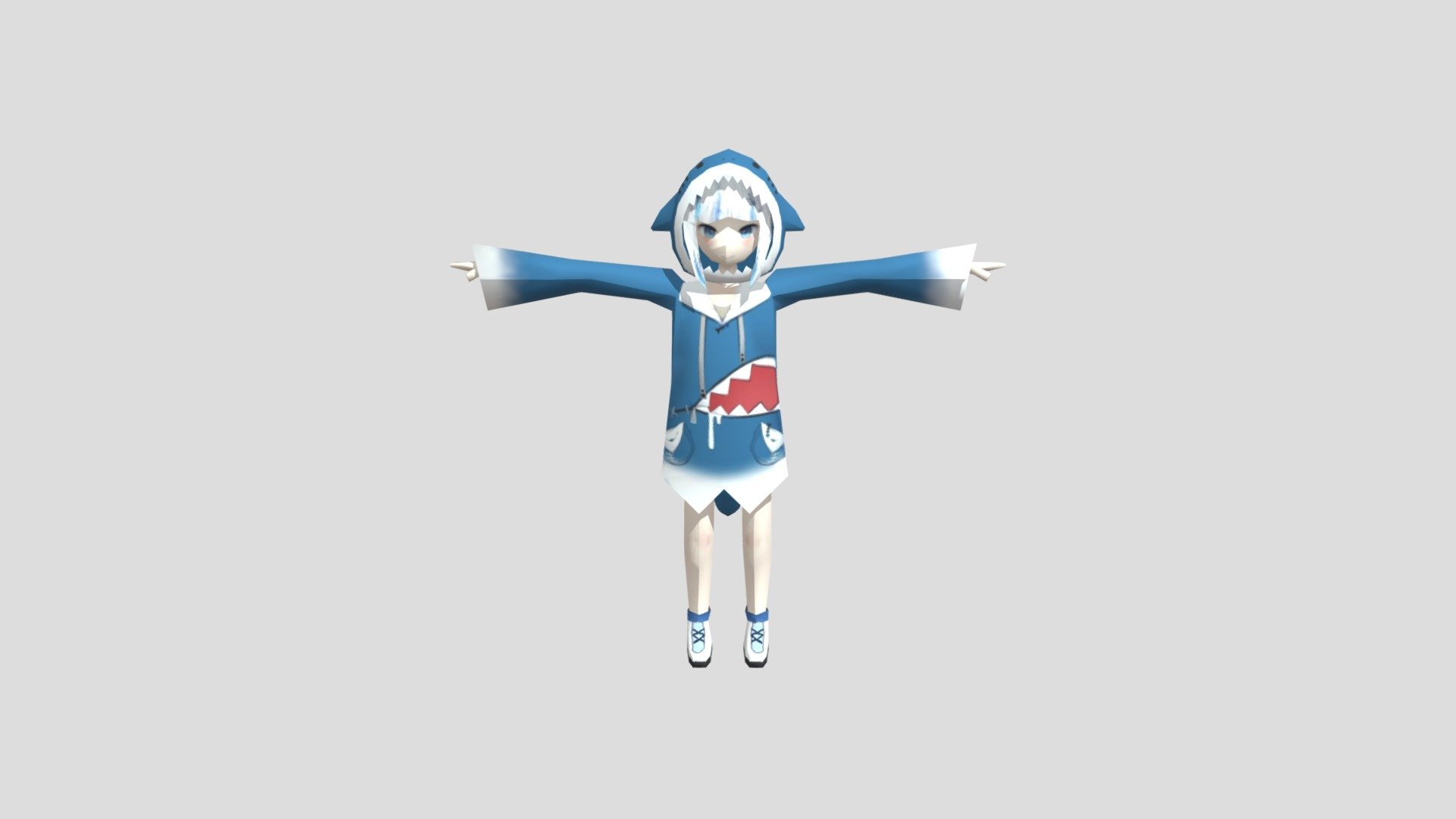 Low-Poly Gura - 3D model by yippee [19142f1] - Sketchfab