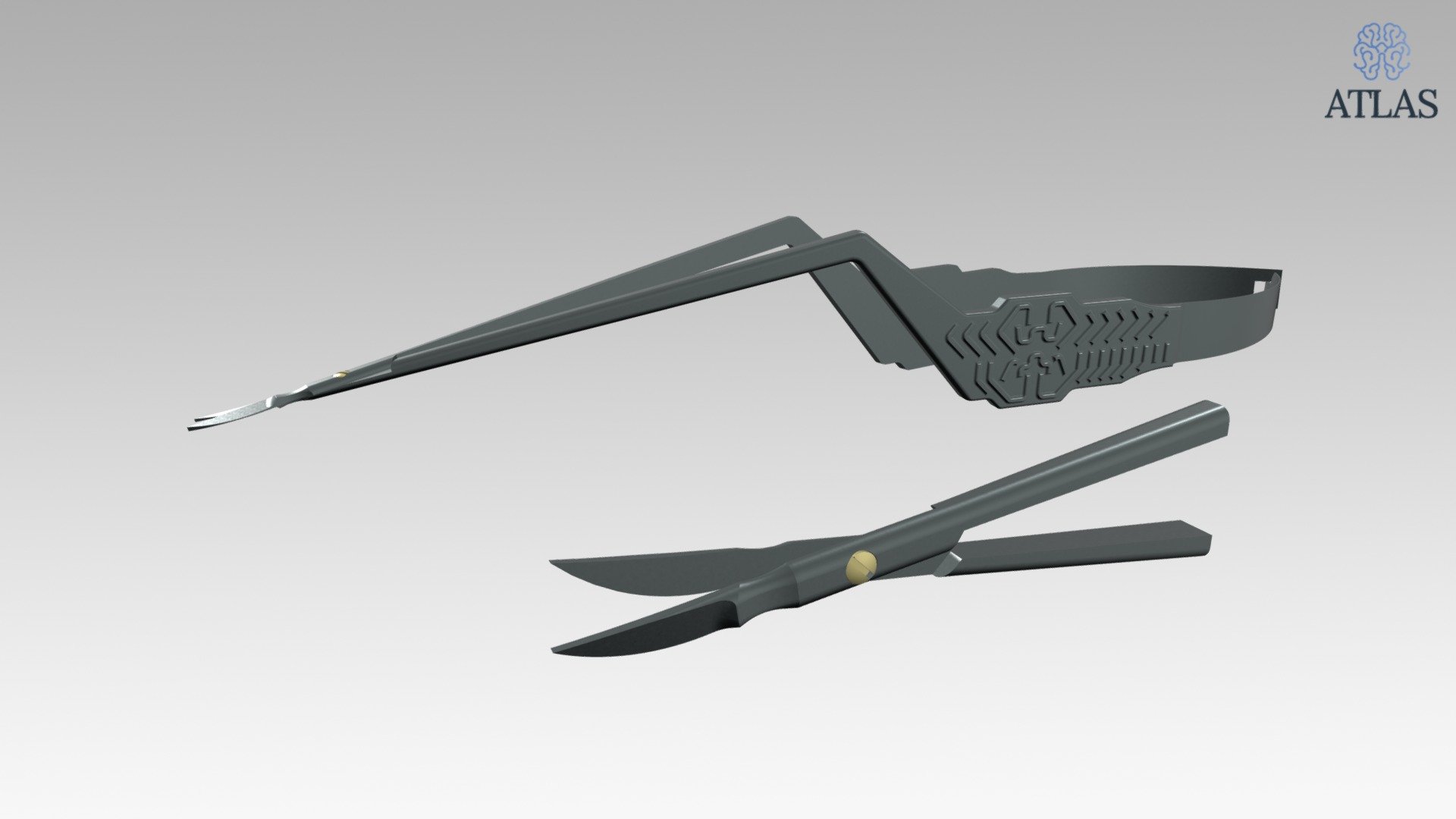 ATLAS Samurai Bayonet Microscissors - 3D model by The Neurosurgical ...