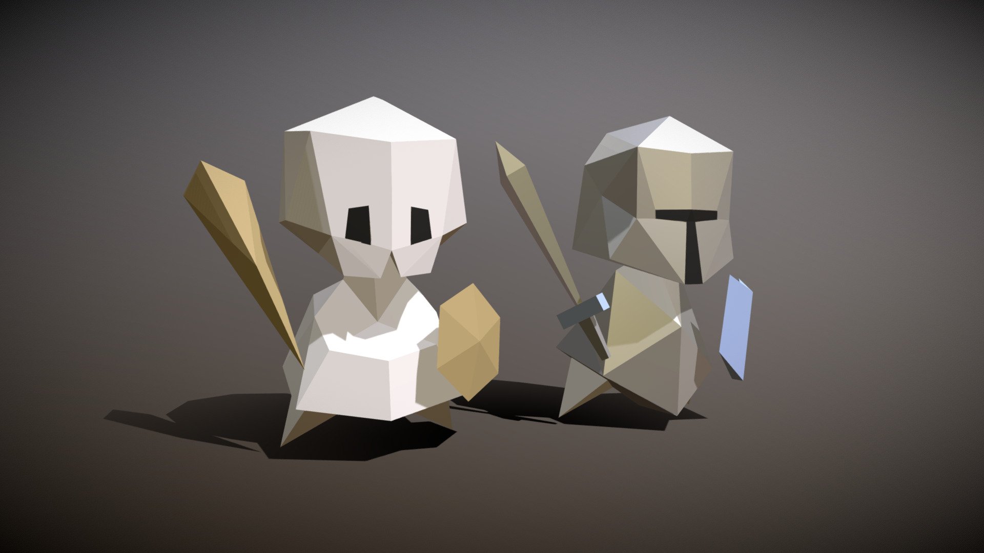 Super Low Poly Skeleton and Knight - Download Free 3D model by Tony ...