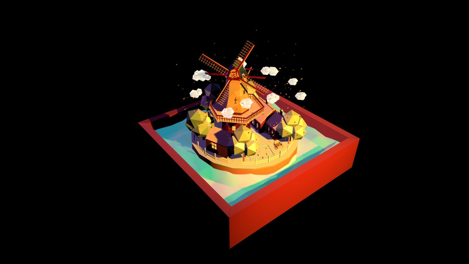 Low Poly Dutch Farm - 3D model by lc (@lingdejun) [1931c45] - Sketchfab
