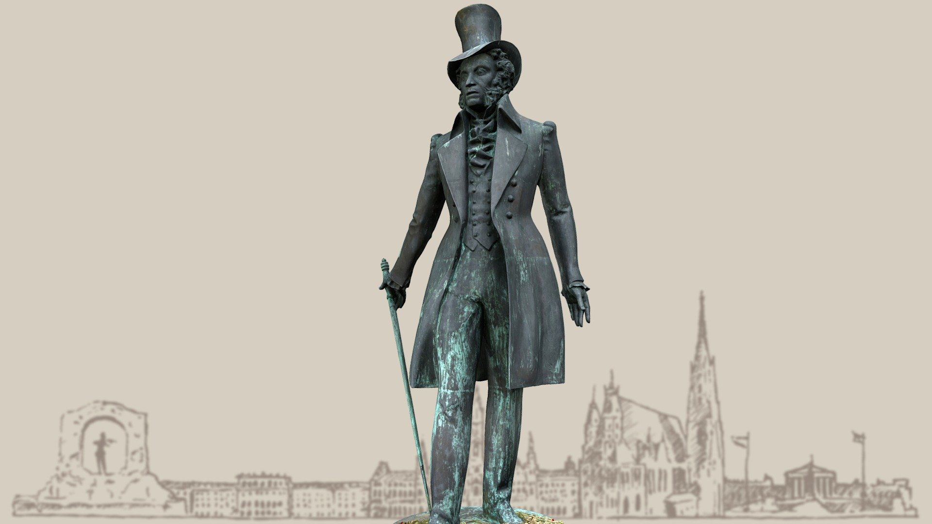 Alexander Puschkin - Download Free 3D model by noe-3d.at (@www.noe-3d ...