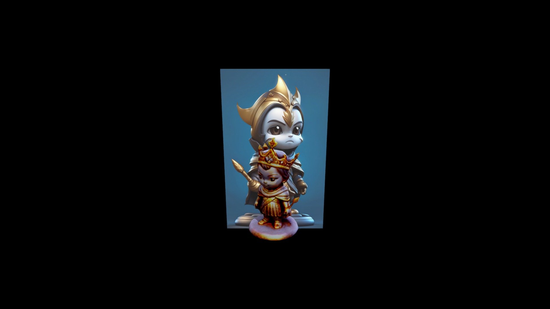 Chibi Warrior Statue A small, stylized statue - Download Free 3D model ...