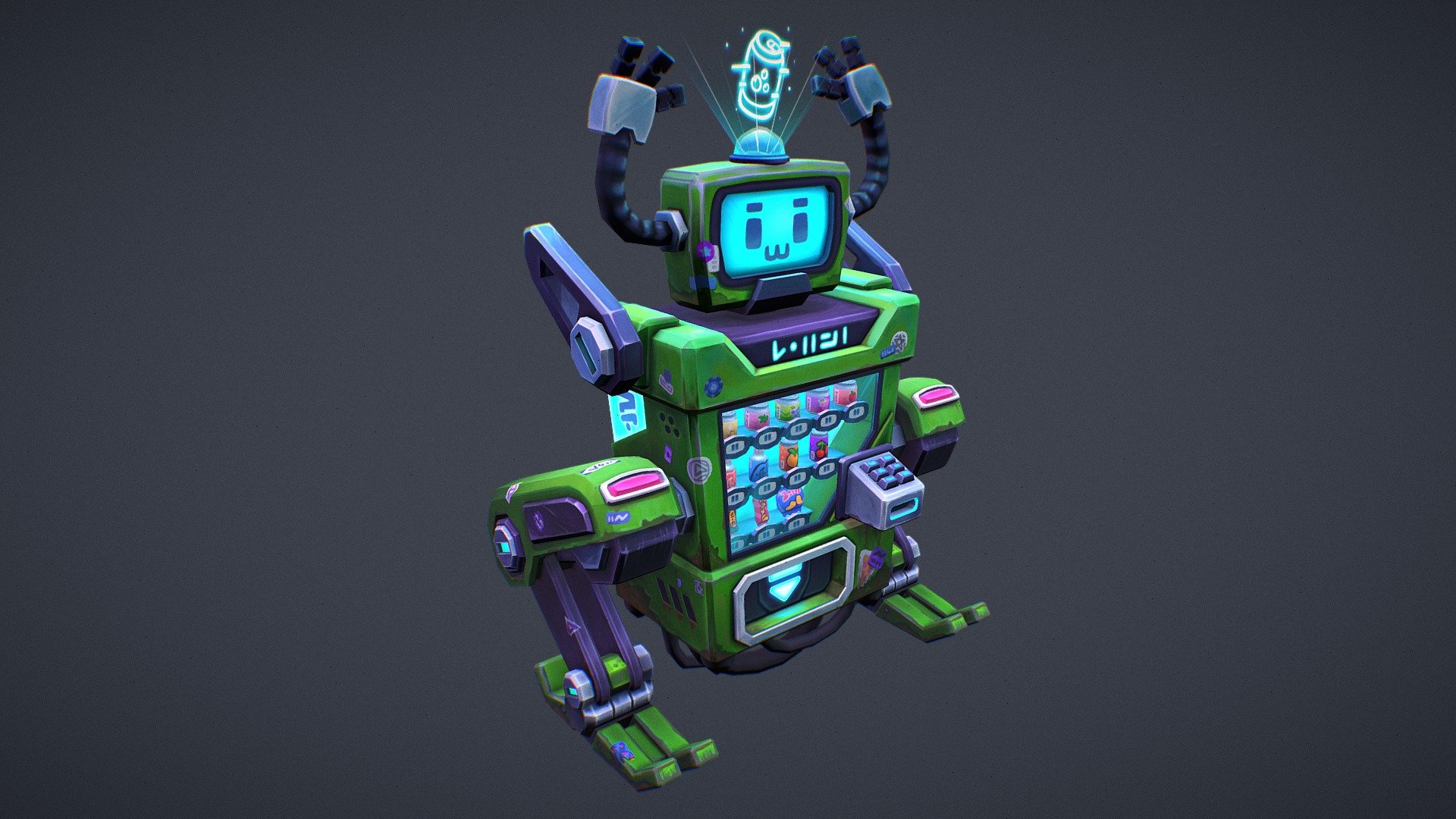 Stylized Cyberpunk Vending Machine - 3D model by pkelen [195b37a ...