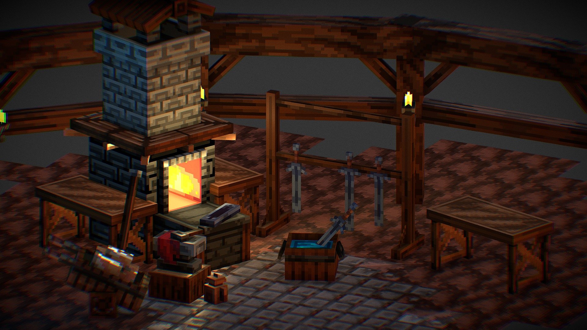 Forge in the mine - 3D model by Amanikton [195c772] - Sketchfab