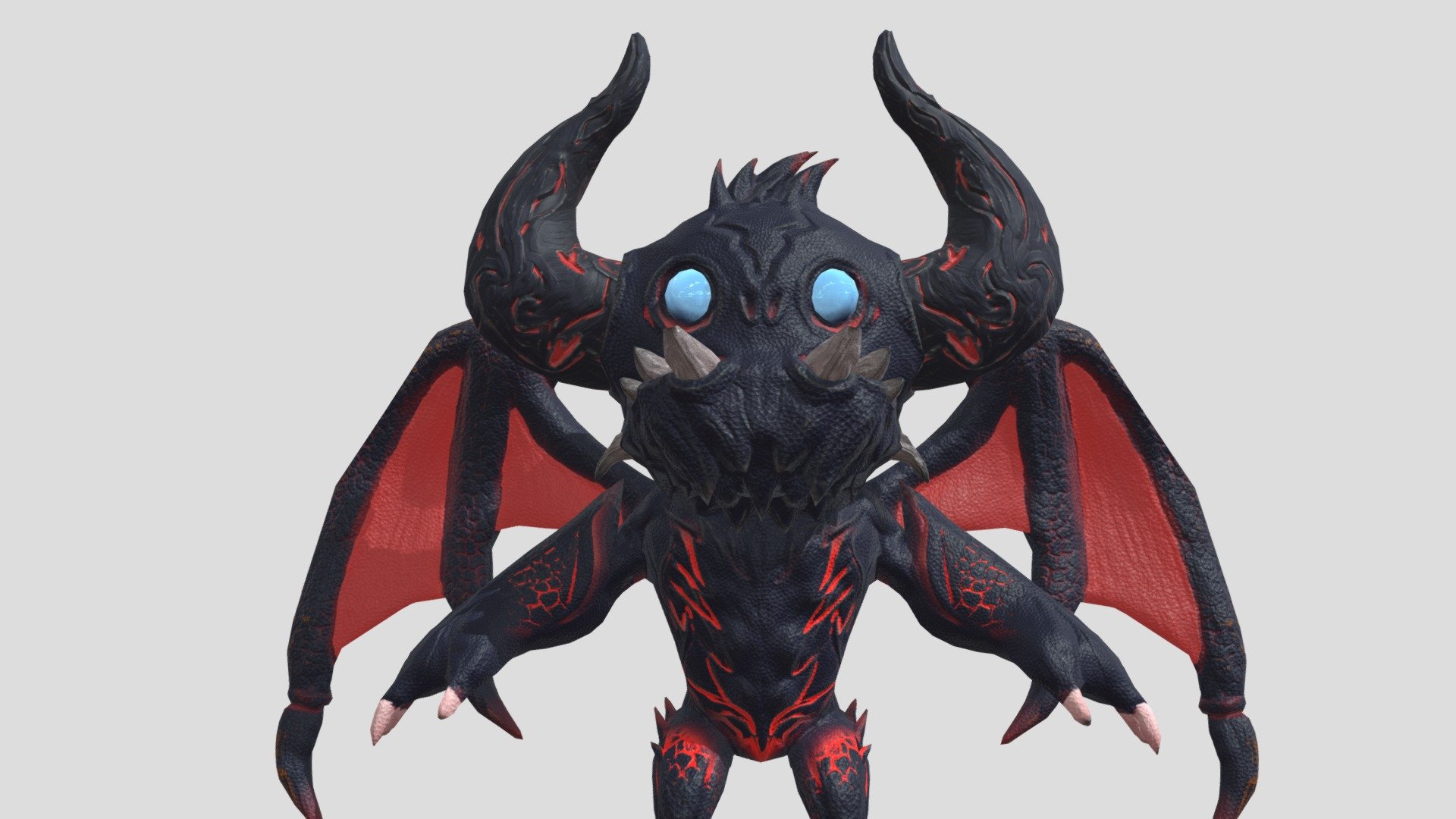 Black red Monster character for game low poly - Download Free 3D model ...