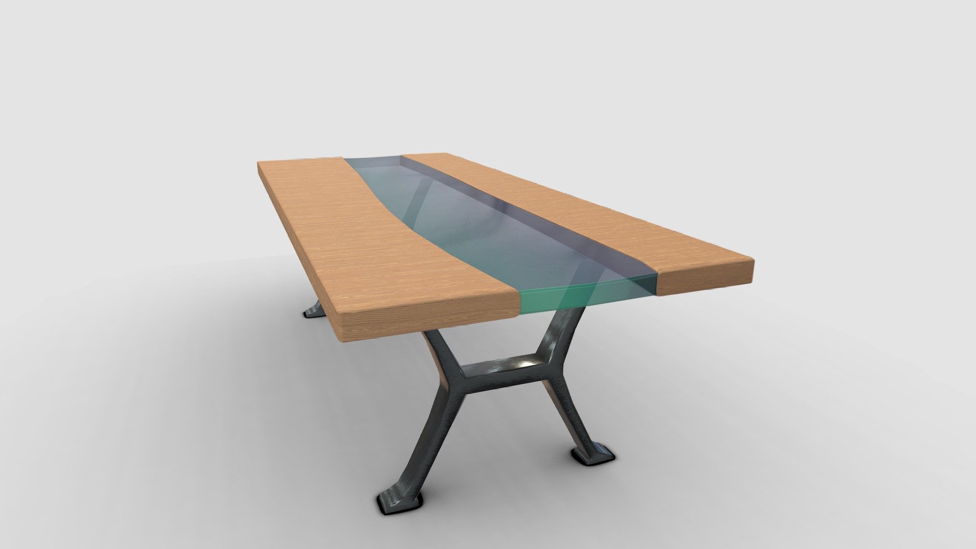 Oak & Glass Table - Download Free 3D model by sob (@shaunobyrne ...