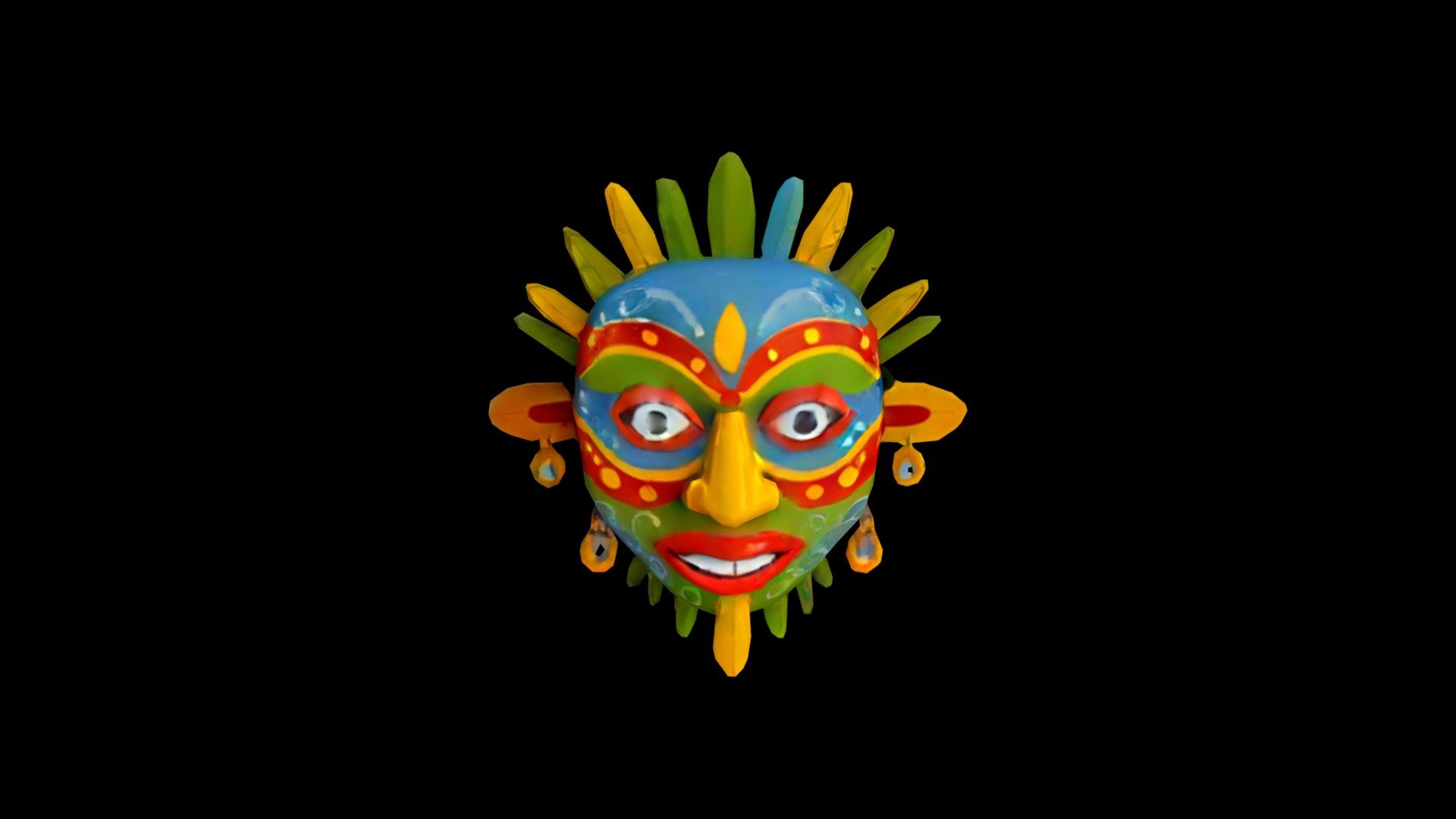 The image features a colorful mask with bright r - Download Free 3D ...