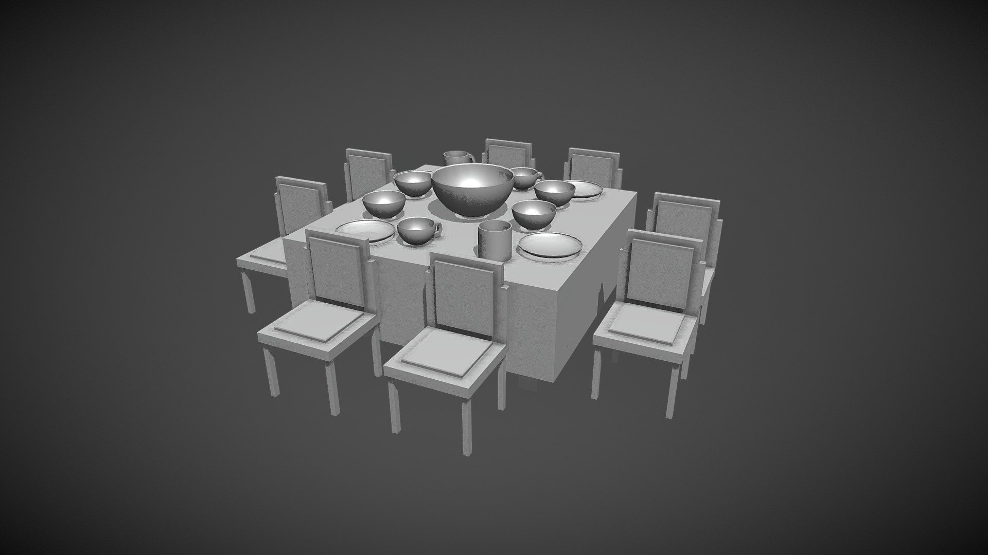 Simple Table Set - Download Free 3D model by rustic.orcullo13 [19718fc ...