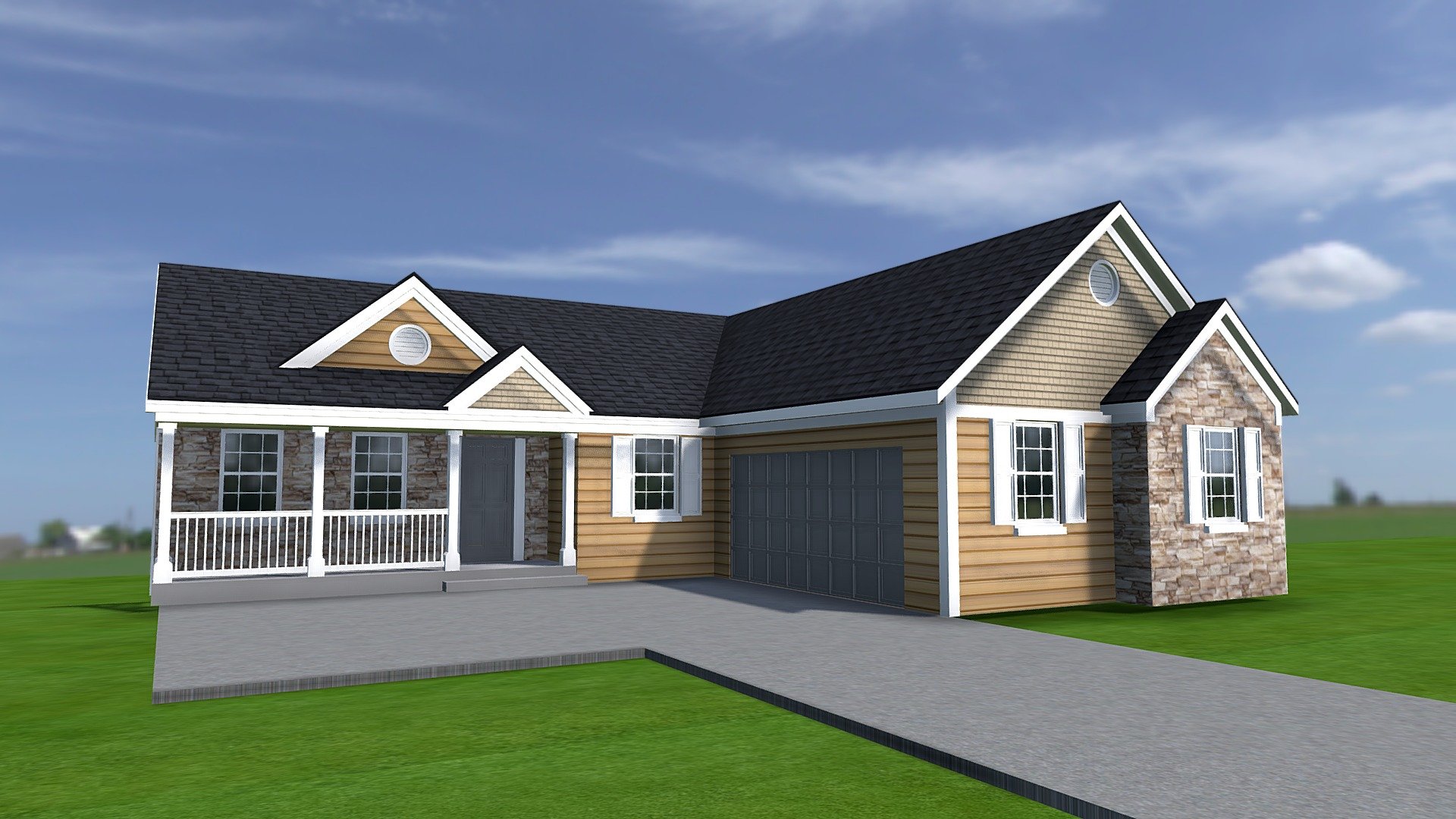 Eddo Exterior - 360 spin model of 3D house - 3D model by Render3DQuick ...