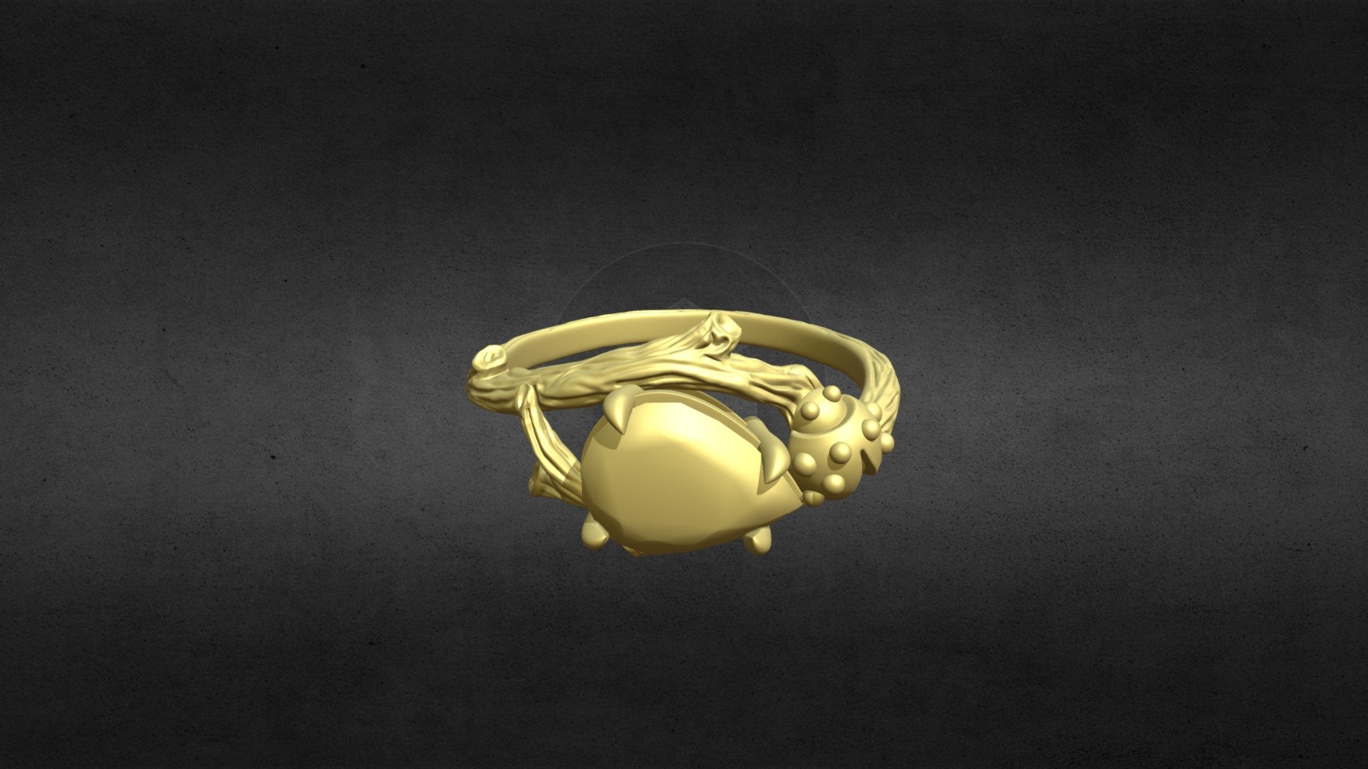 Cottagecore Ladybird engagement ring - 3D model by unique.ring.studio ...