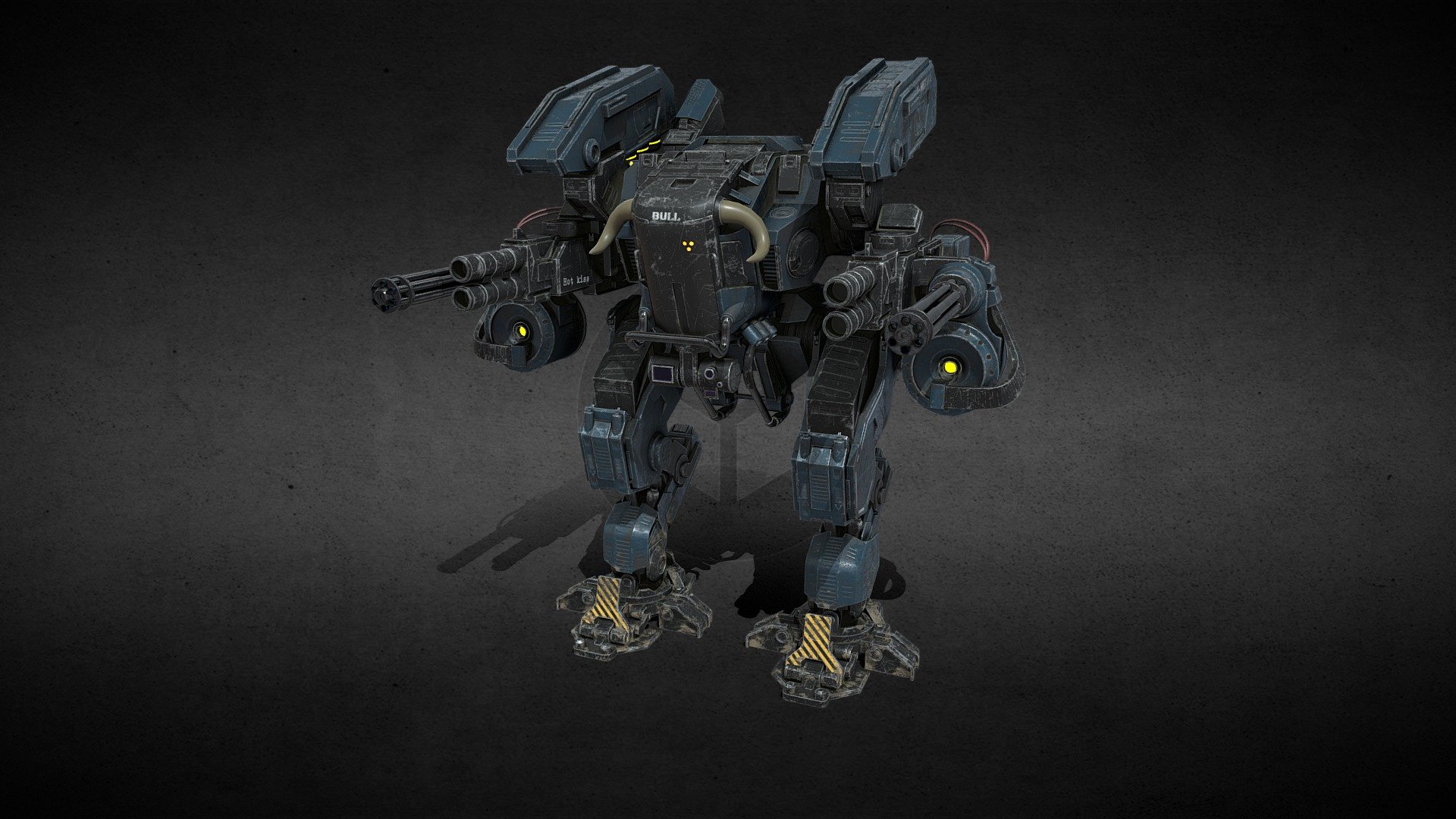 Realistic Mech in military style - 3D model by 3D_Kod [19845c9] - Sketchfab