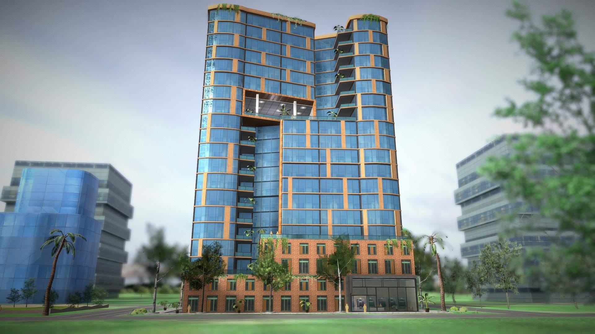 20 Story Building Concept Art - Storey Design - Buy Royalty Free 3D ...
