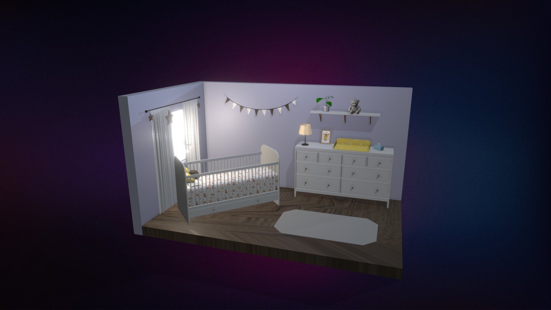 Diorama Baby Room 3D Low Poly - 3D model by Israel Fernández ...