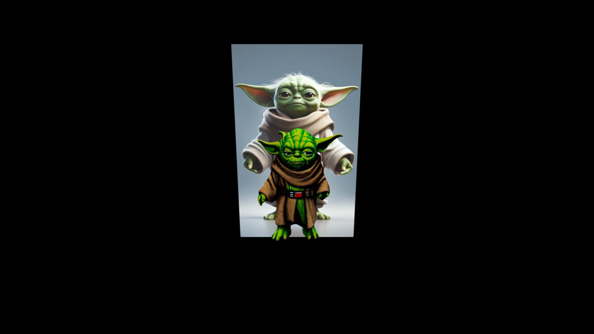 a close up of a toy yodah with a scarf on, yoda - Download Free 3D ...