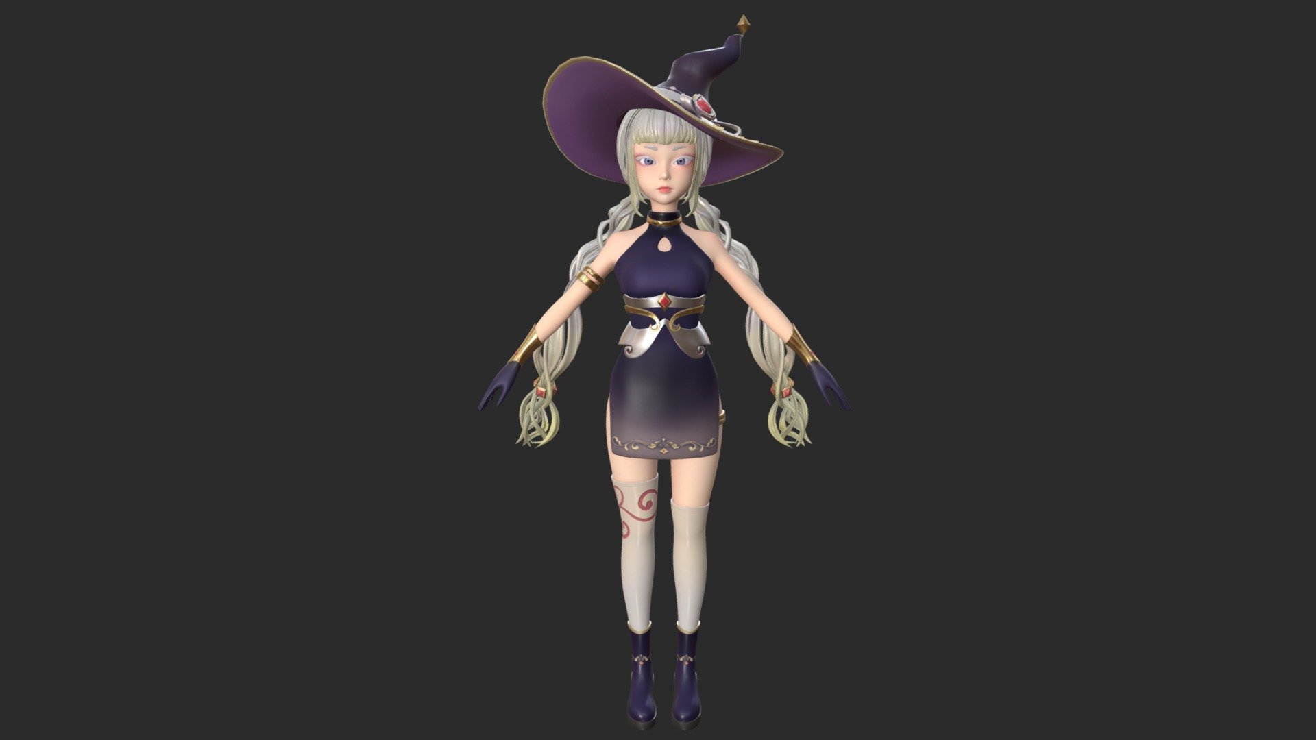 Stylized Witch Character - 3D model by MEYY (@TrinhMai) [19a21ae ...