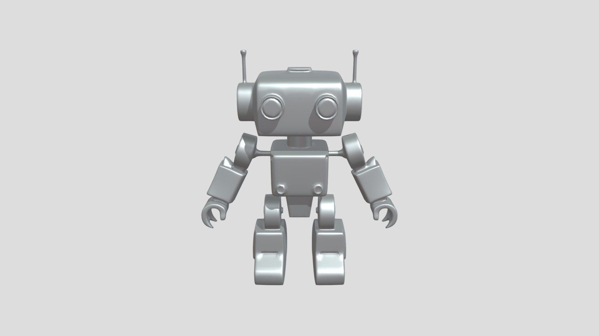 yellow toy robot with antennas - 3D model by guardsmann81 [19a55b8 ...