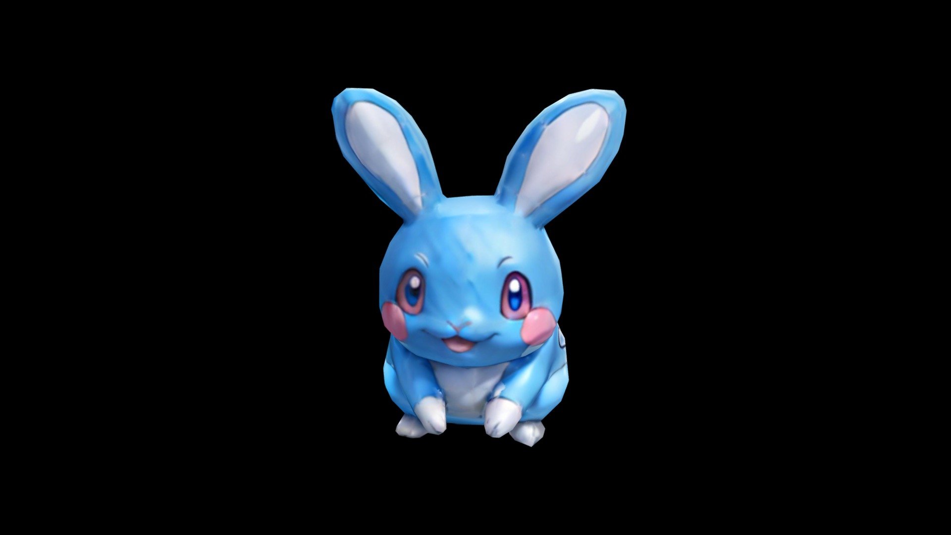 Anime rabbit with large ears and pink cheeks, st - Download Free 3D ...