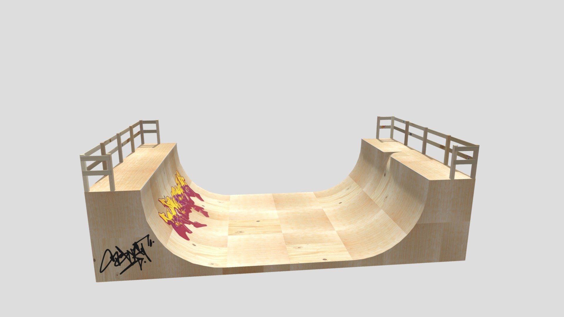 Halfpipe Textured - 3D model by Joseph_Bucci [19afb8c] - Sketchfab
