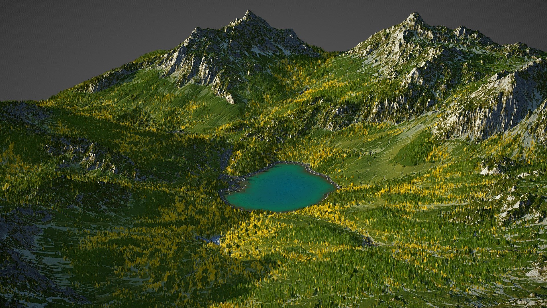 Autumn Lake Landscape - (World Machine) (4) - Download Free 3D model by ...
