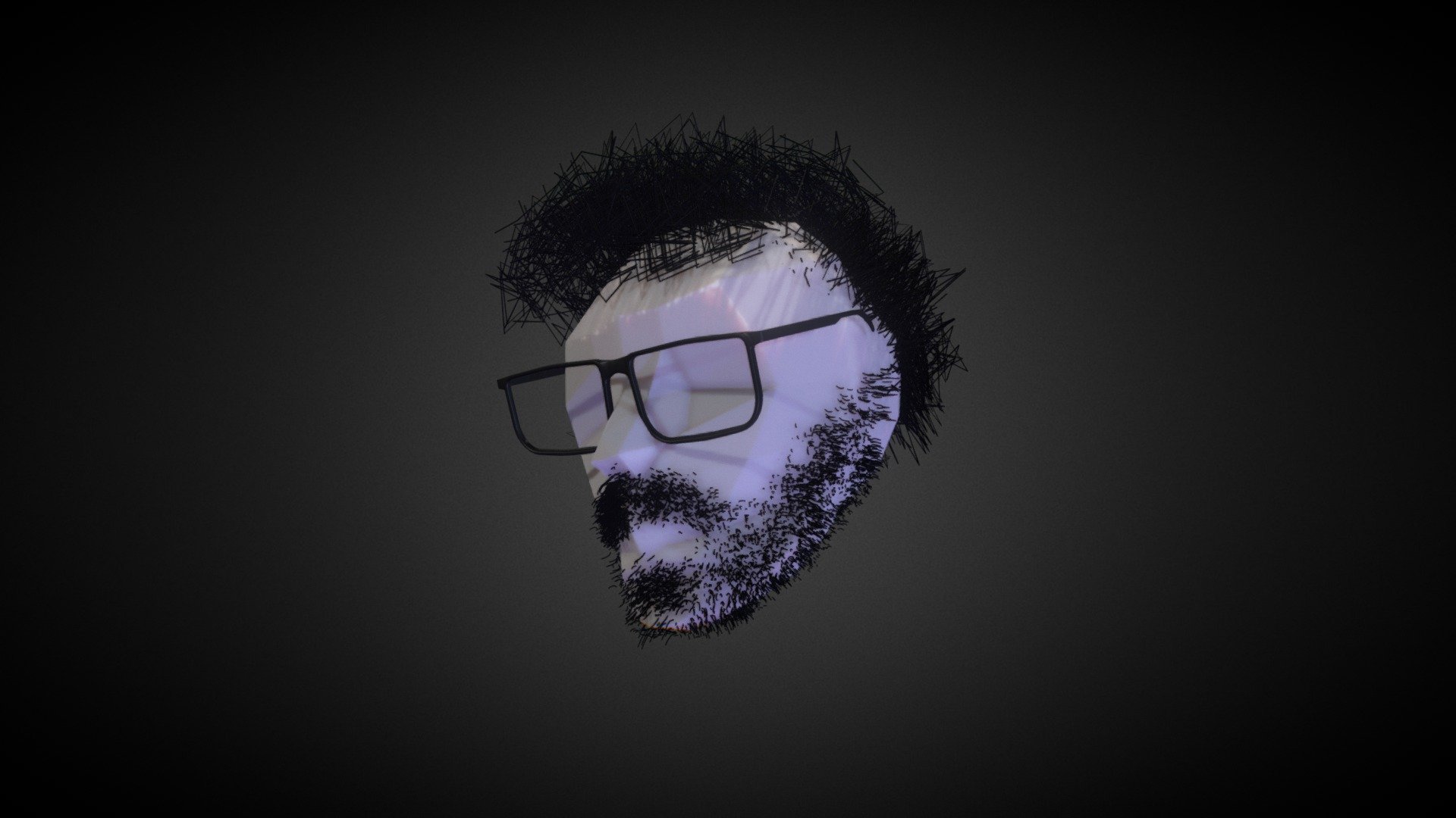 Low poly white face with short hair and beard 2 - Download Free 3D ...