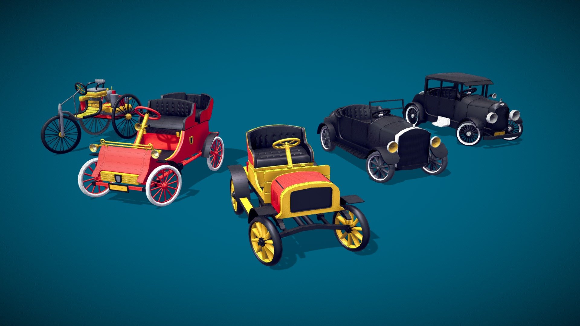 Low Poly Nostalgic Toon Car Pack (5 cars) - 3D model by Eren Kaya ...
