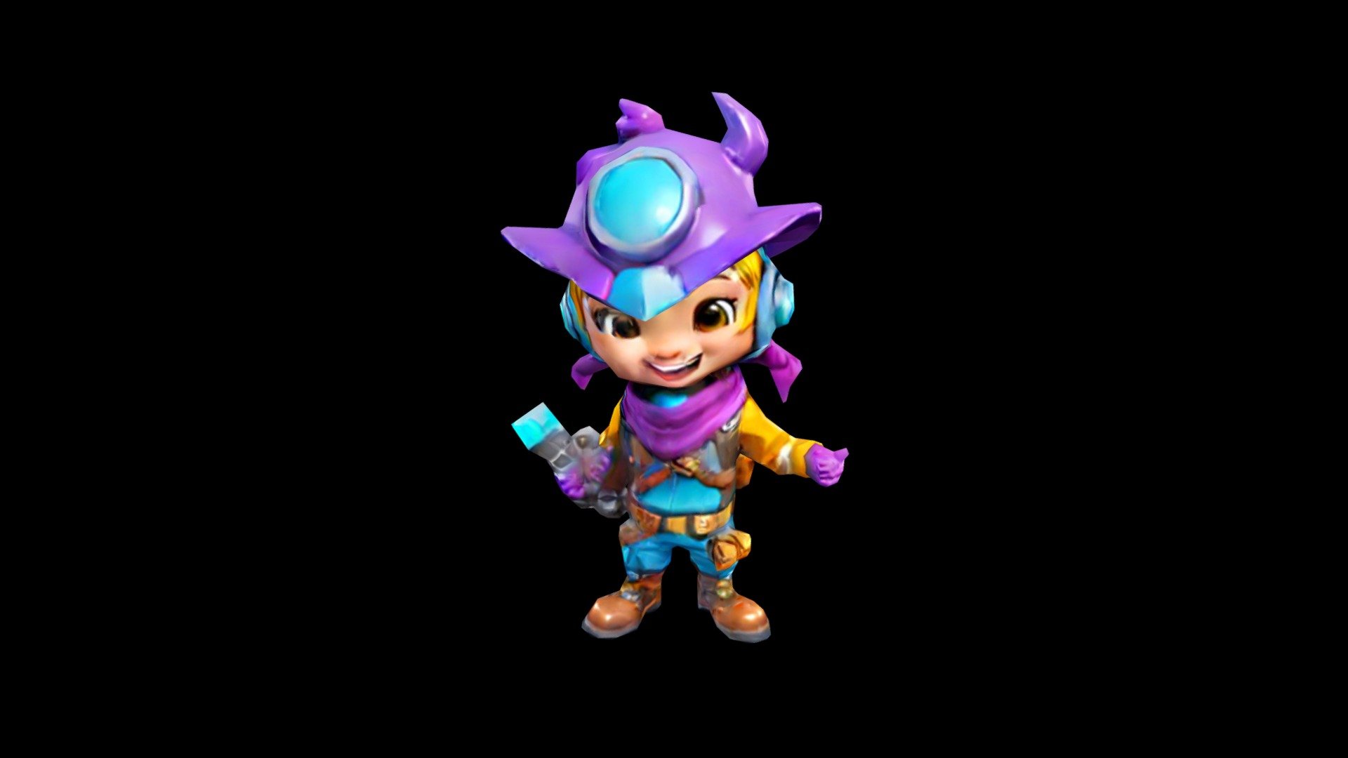 An animated character wearing purple armor and g - Download Free 3D ...