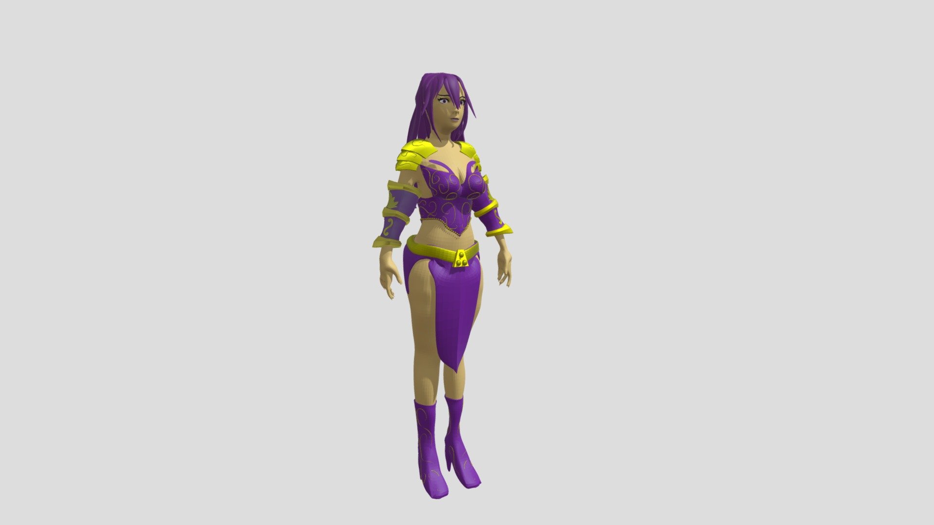 Animegirl Warrior - 3D model by mtarikozler [19cbec1] - Sketchfab
