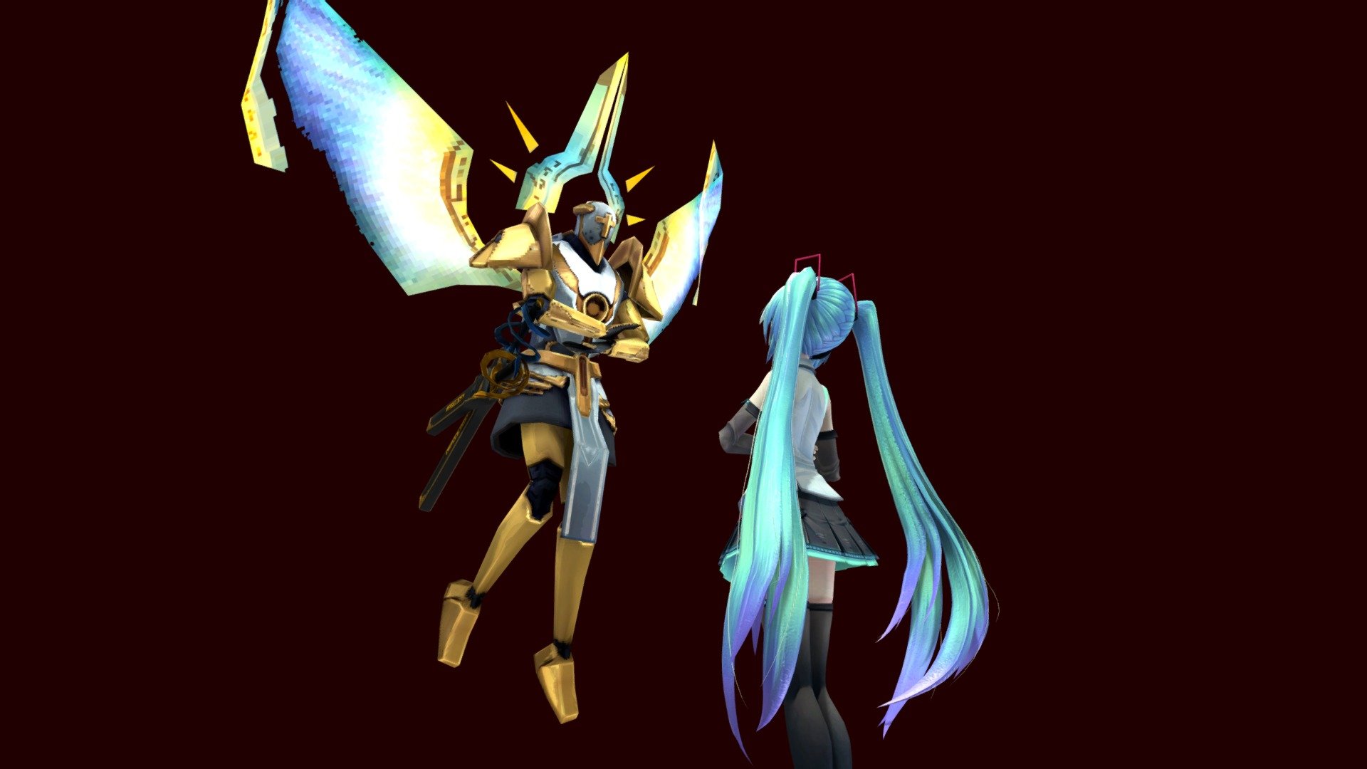 Hatsune Miku and Gabriel, Judge of Hell XD - 3D model by -[Vector ...