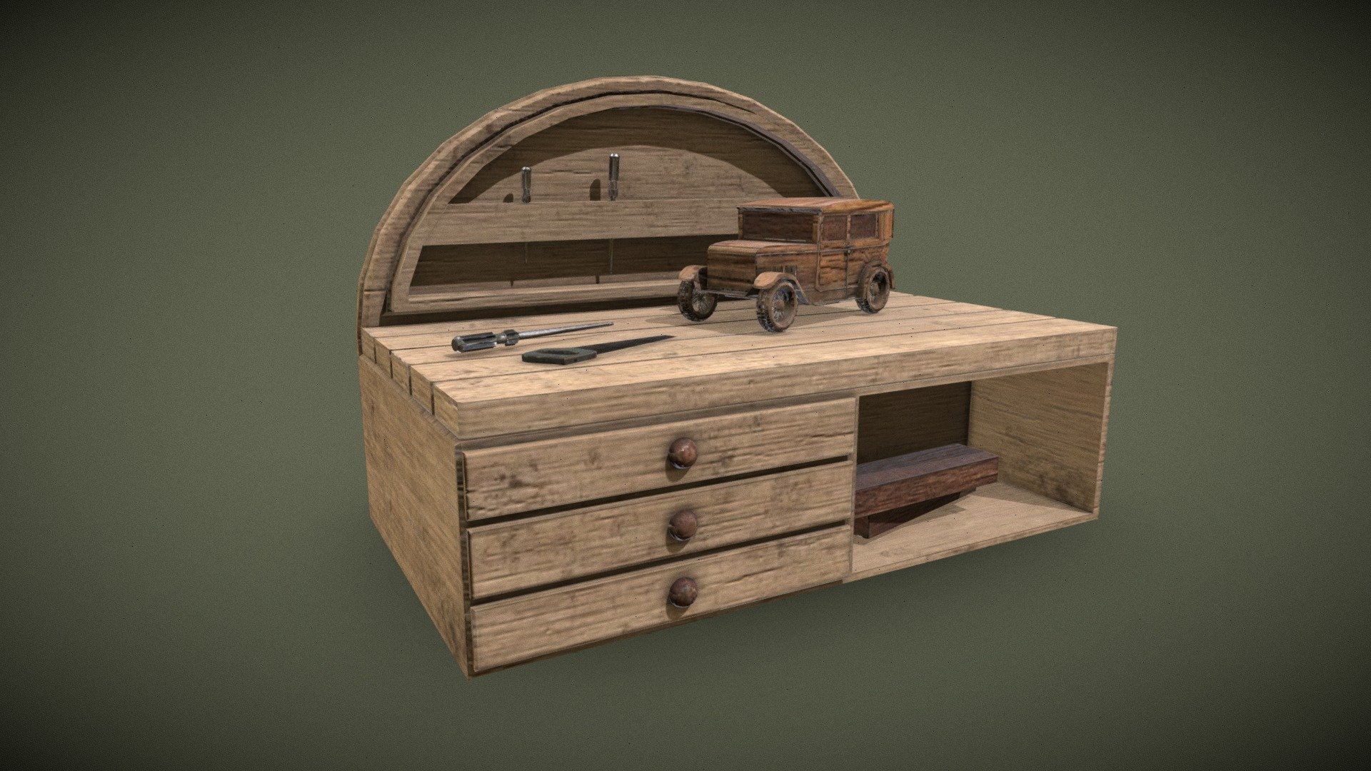 Wood Car and Table - Download Free 3D model by mervemacit [19d9e0d ...