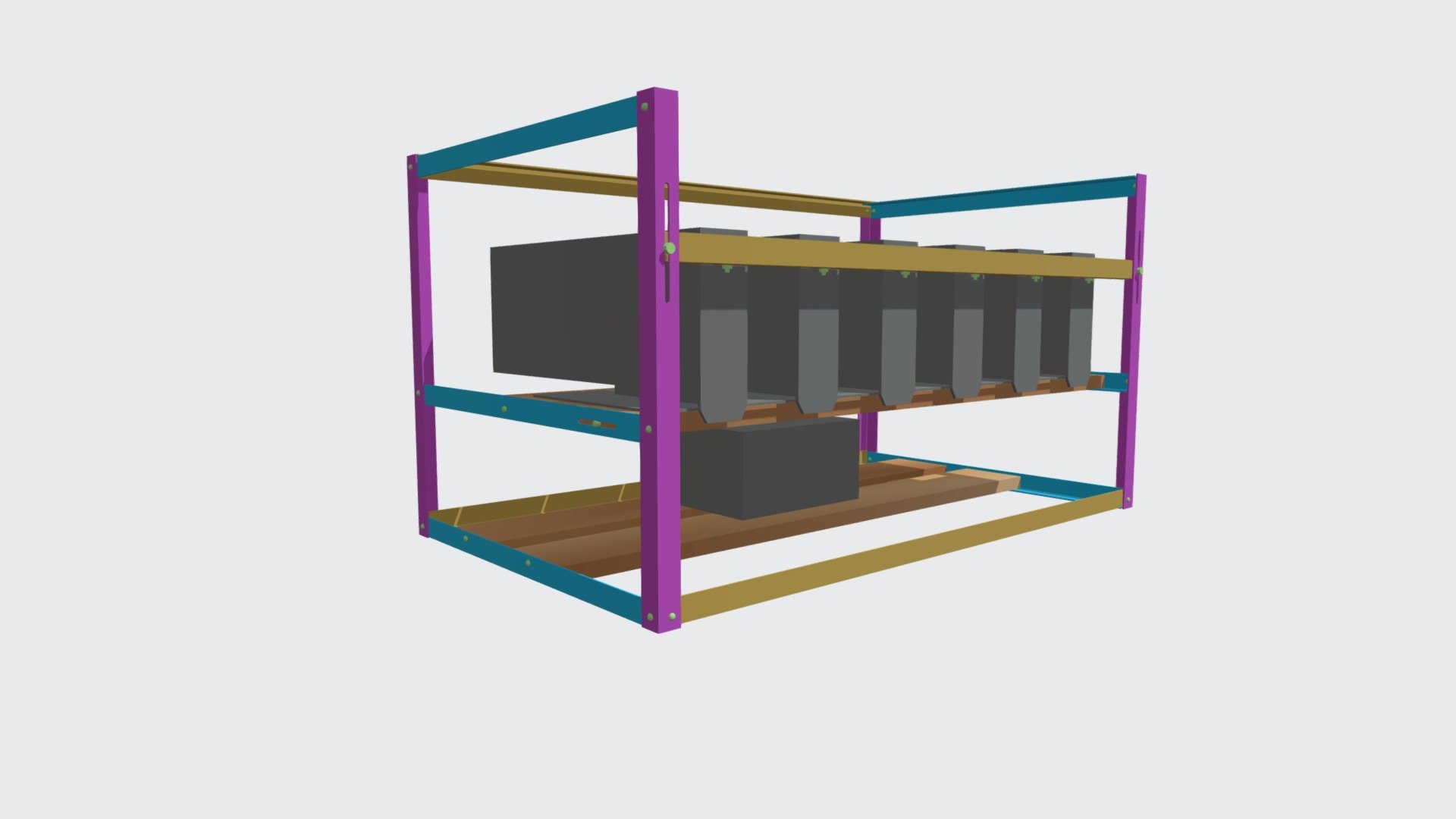 Rig frame for mining on video cards - Buy Royalty Free 3D model by ...