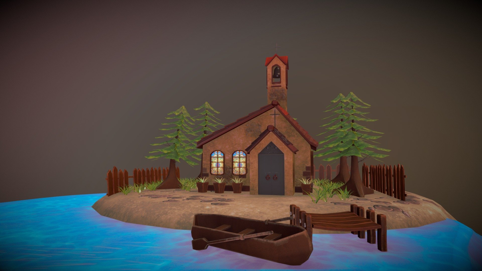 Stylized Low Poly church - 3D model by ledispirit [19f760e] - Sketchfab