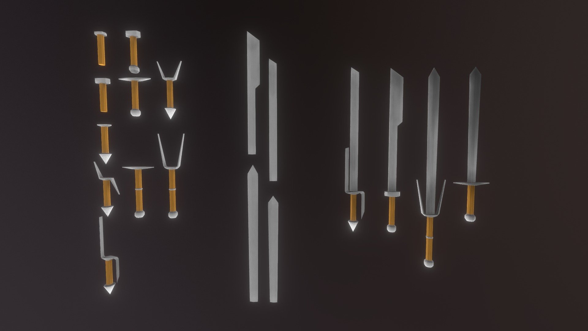 Modular Low Poly Swords - 3D model by Exiolite [1a18c20] - Sketchfab