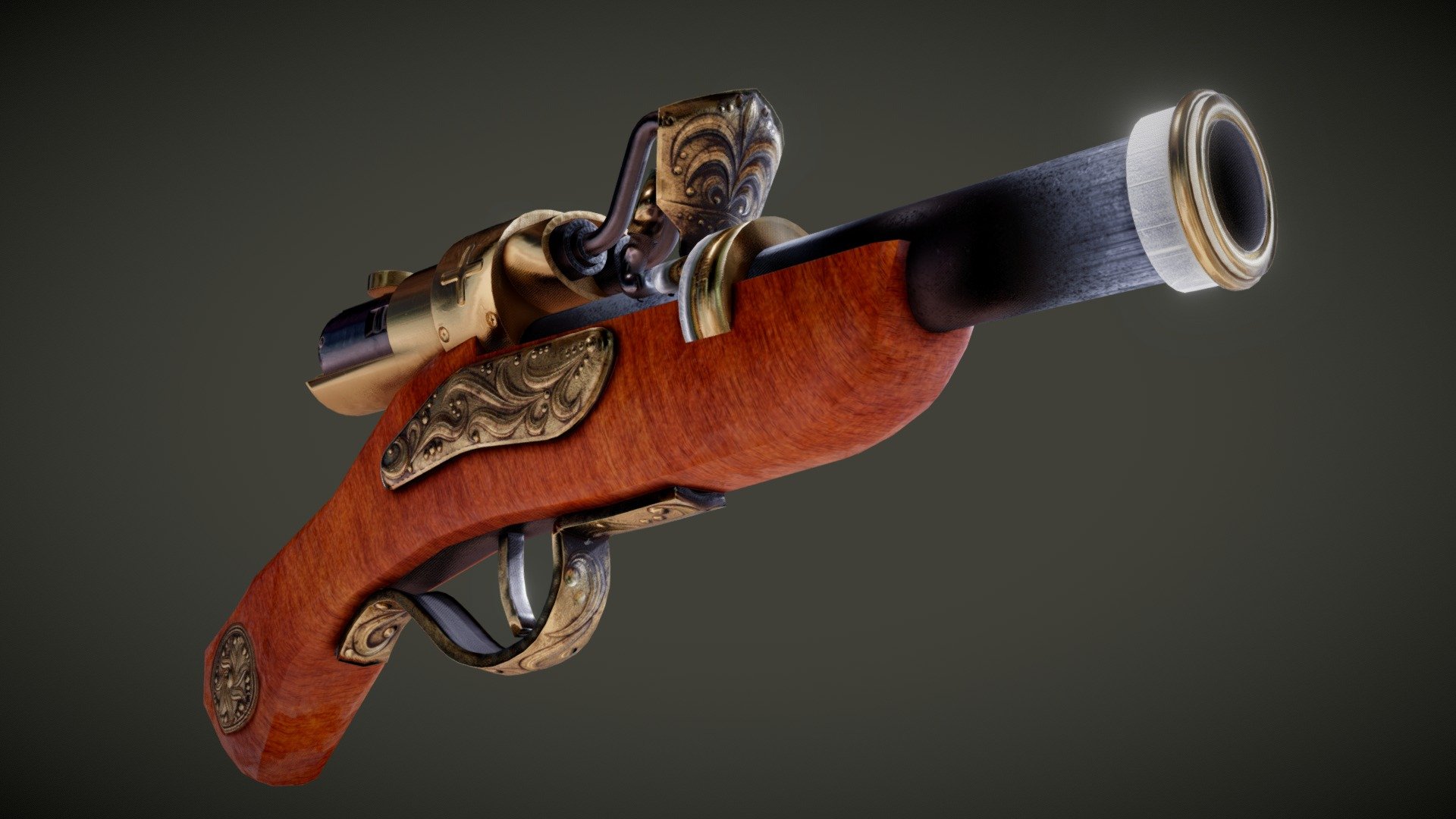 Gun 02 Low Poly Steampunk - Download Free 3D model by taktelon [1a19167 ...
