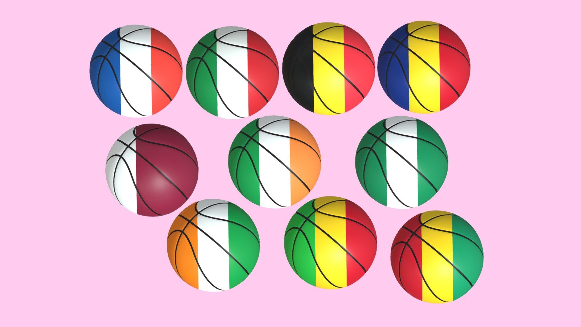 Flag Basketball Ball Collection 1 - Buy Royalty Free 3D model by Philip ...