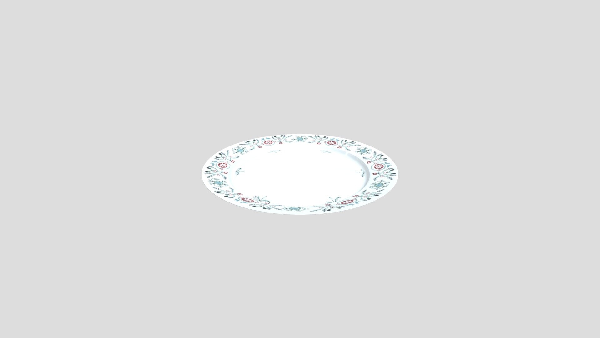 Swedish Grace Winter Oval Plate - Buy Royalty Free 3D model by ...